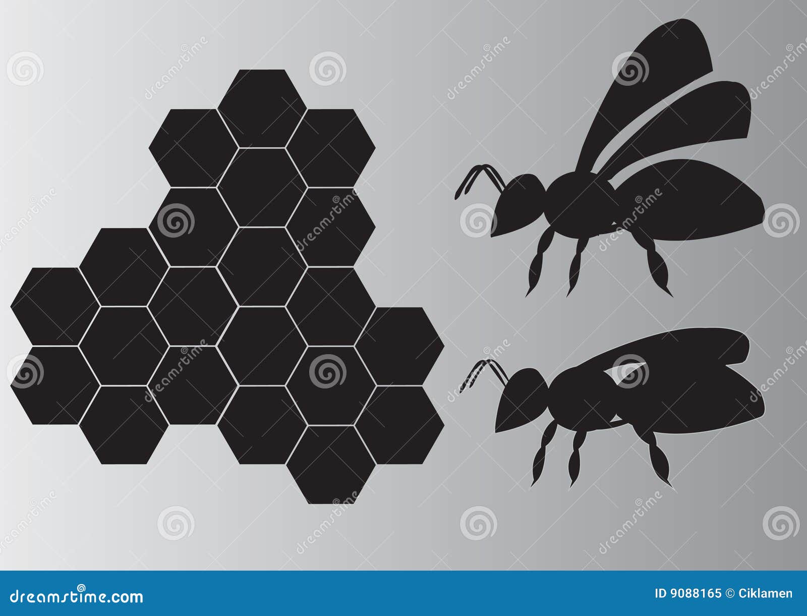 Bienen vektor abbildung. Illustration von grau, insekt - 9088165