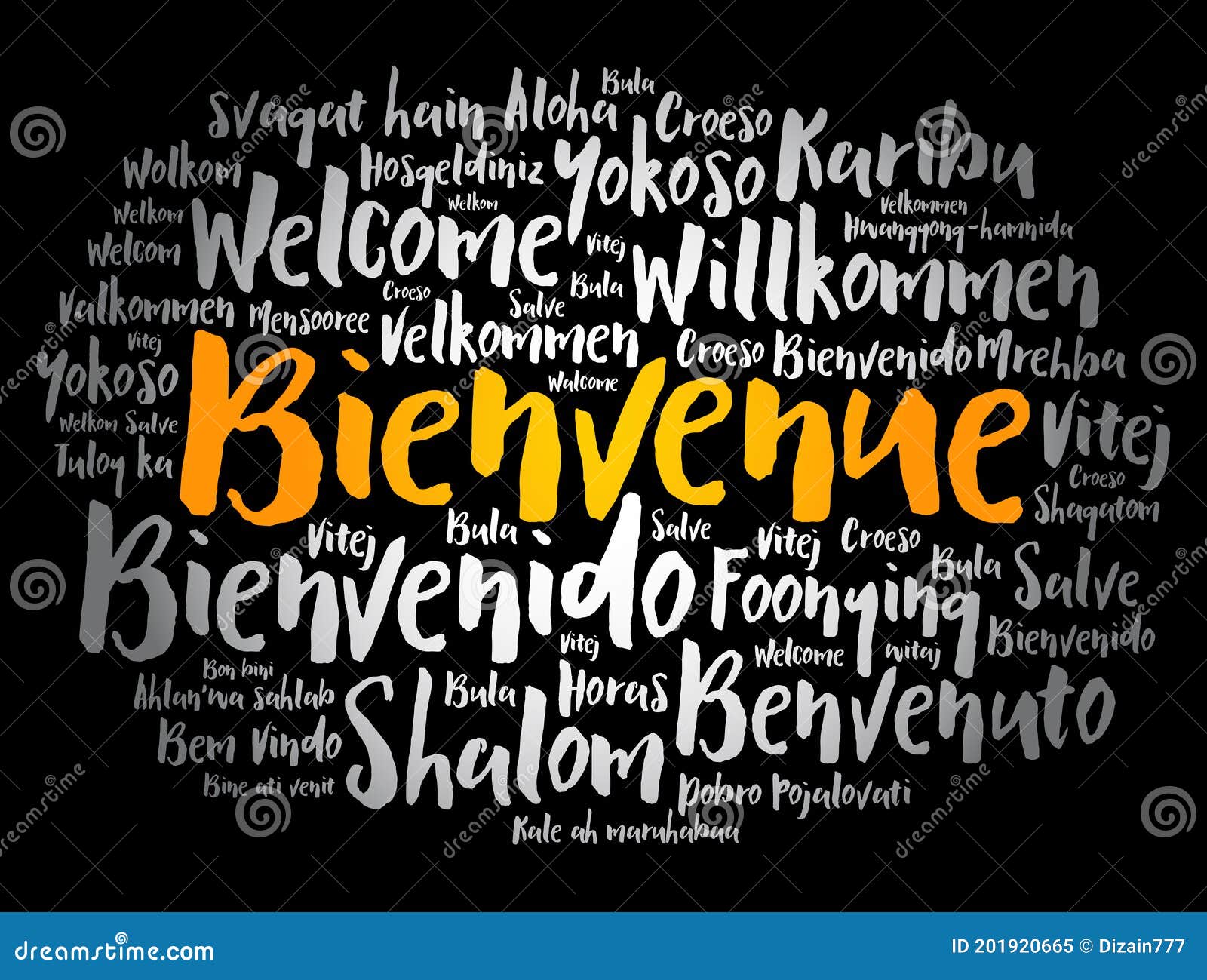 Bienvenue (Welcome In French) Word Cloud In Different Languages ...