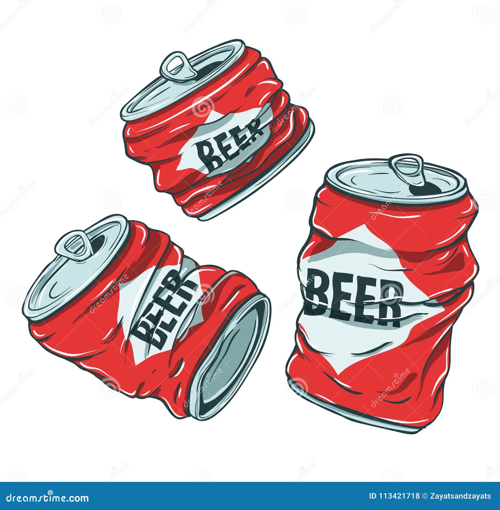 Bier-Dosen auf Weiß vektor abbildung. Illustration von bier - 113421718