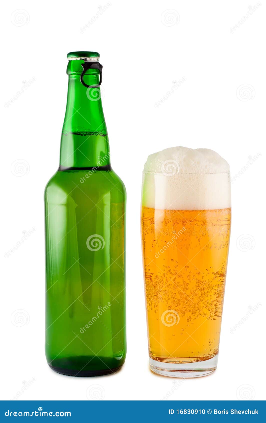 Bier, Fles, Geïsoleerd Glas. Stock Foto - Image of schot, alcohol: 16830910