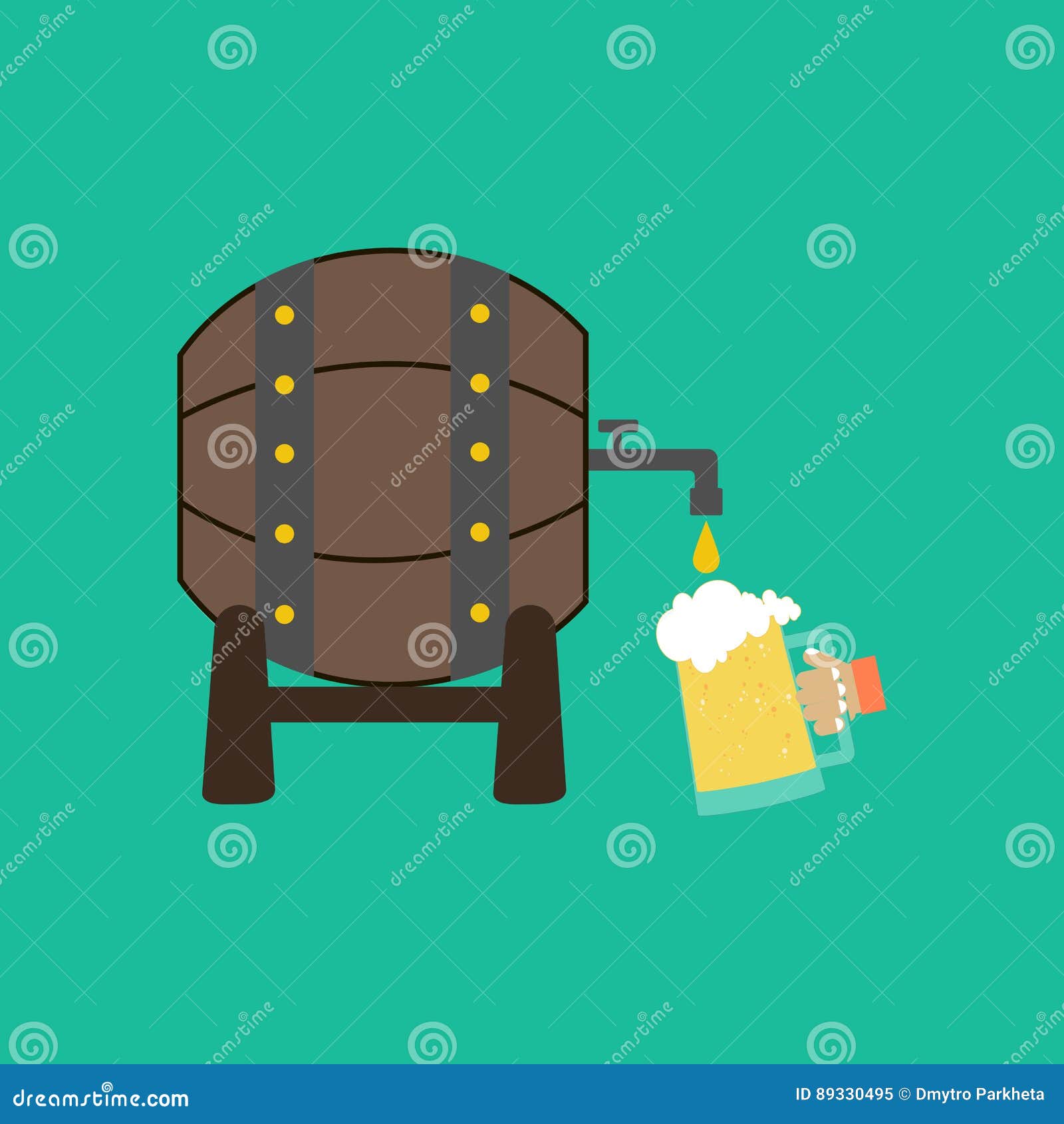 Bierfassillustration vektor abbildung. Illustration von bier - 89330495