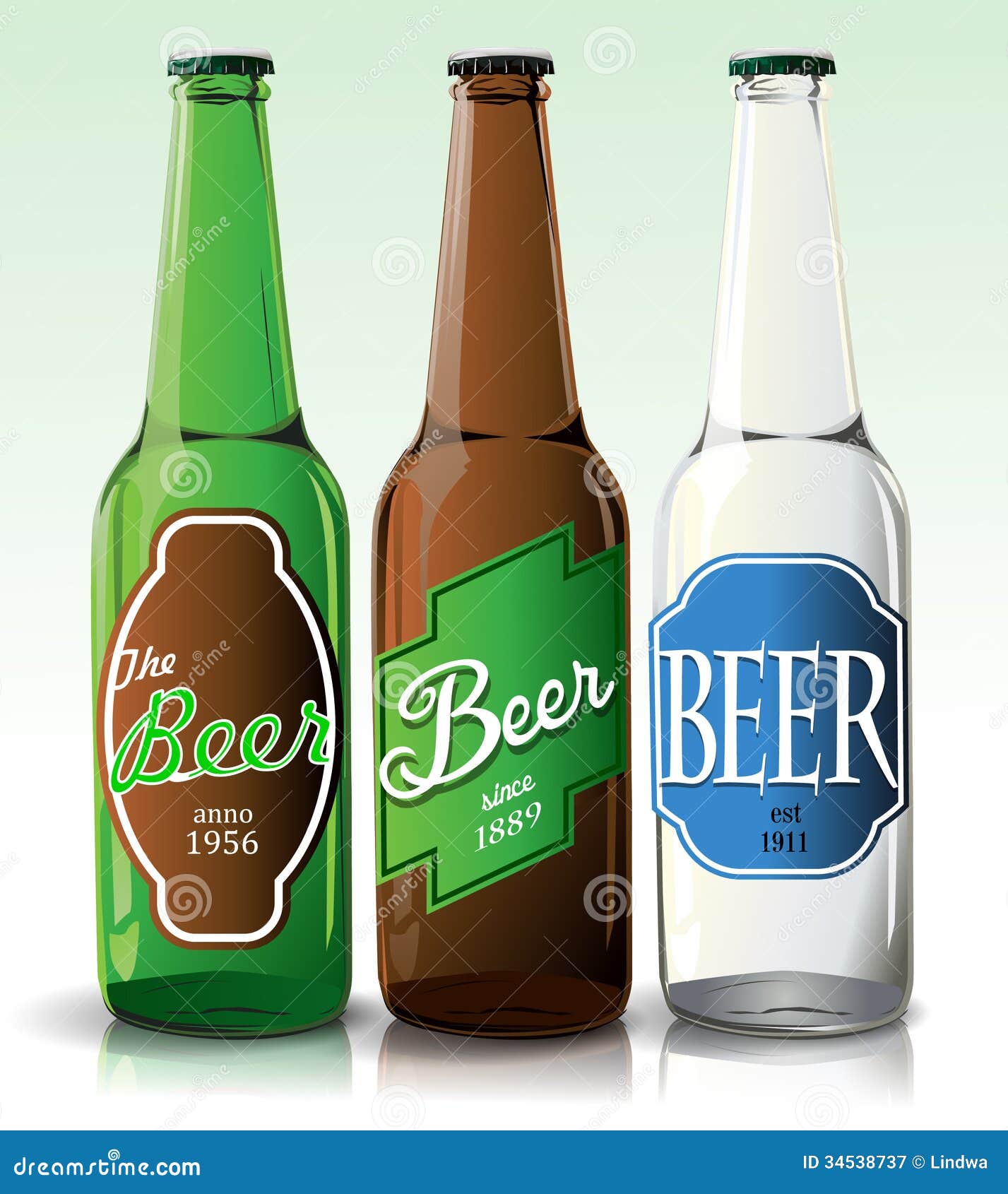 Bierfles met etiket vector illustratie. Illustration of illustratie ...