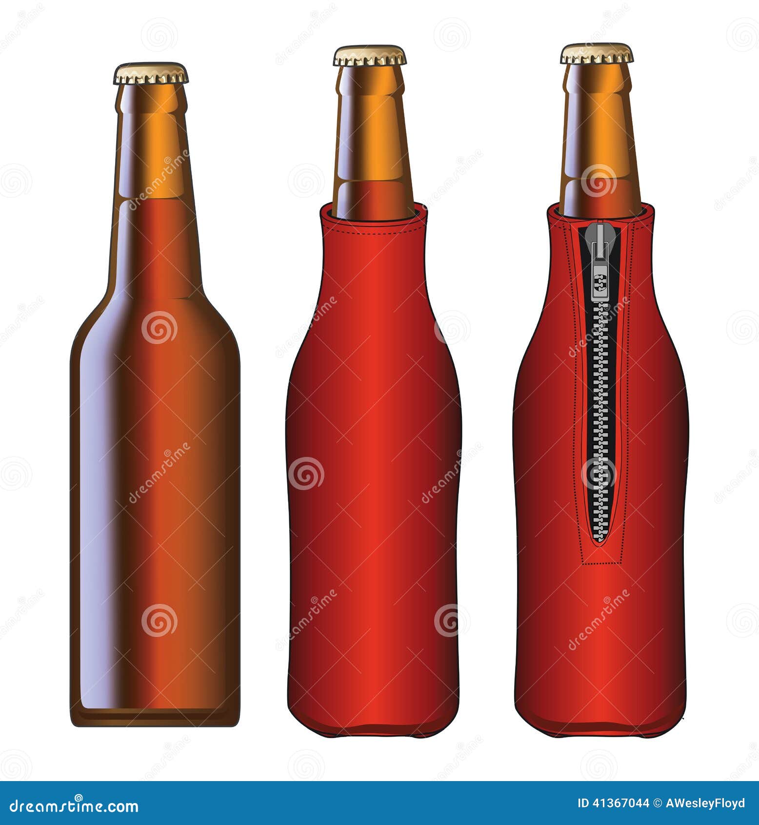 Bierfles met Koozie vector illustratie. Illustration of gekoeld - 41367044