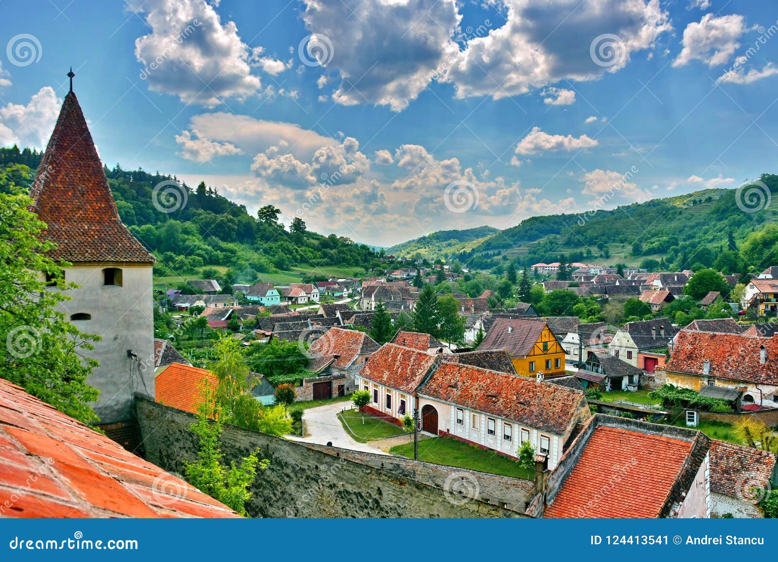 Biertan village, Romania stock image. Image of exterior - 124413541