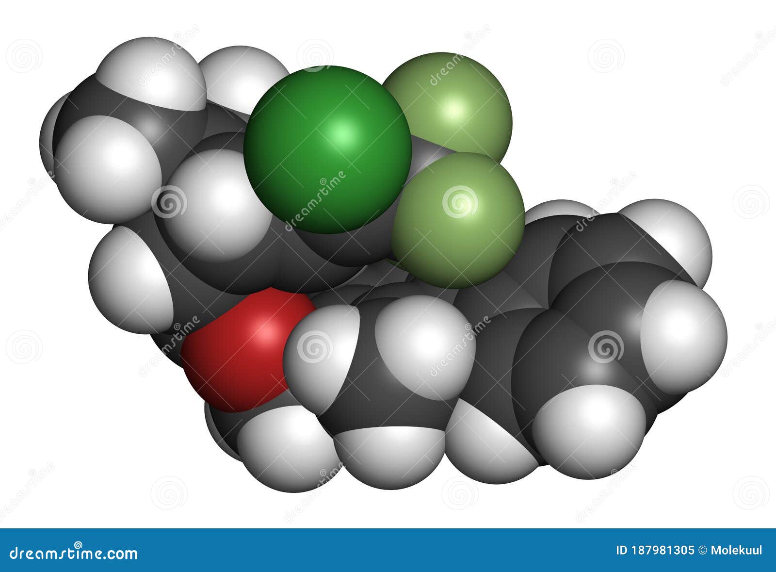 Bifenthrin Insecticide Molecule Pyrethroid Class. 3D Rendering. Atoms ...