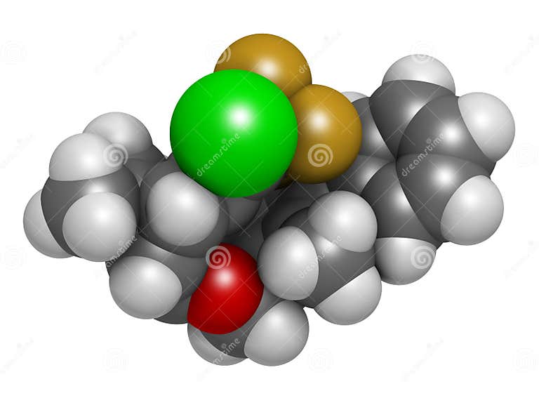 Bifenthrin Insecticide Molecule (pyrethroid Class). 3D Rendering Stock ...