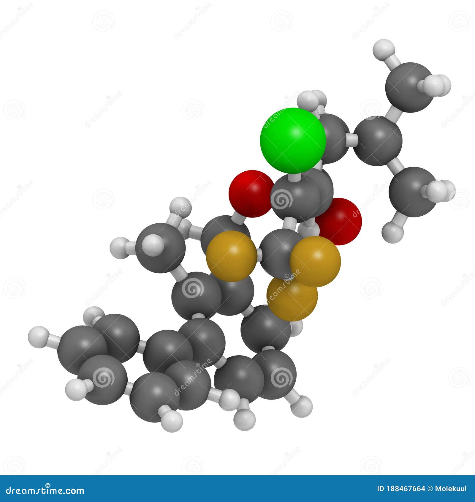 Bifenthrin Insecticide Molecule (pyrethroid Class). 3D Rendering Stock ...