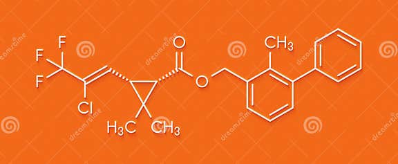Bifenthrin Insecticide Molecule Pyrethroid Class. Skeletal Formula ...