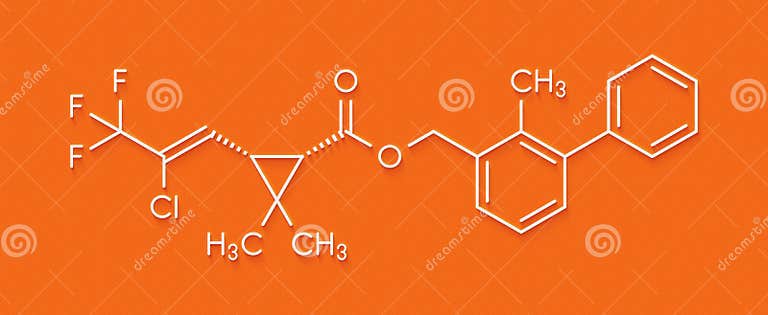 Bifenthrin Insecticide Molecule Pyrethroid Class. Skeletal Formula ...