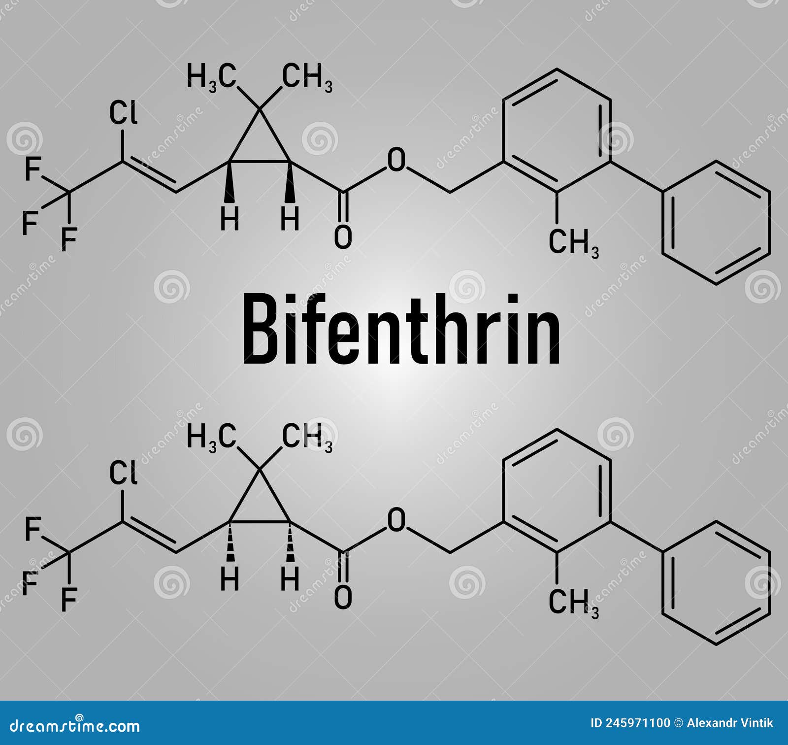 Bifenthrin Insecticide Molecule, Pyrethroid Class. Skeletal Formula ...