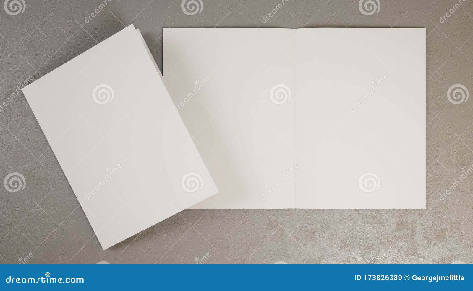 Bifol Brochure Mock Up Top View Stock Illustration - Illustration of ...