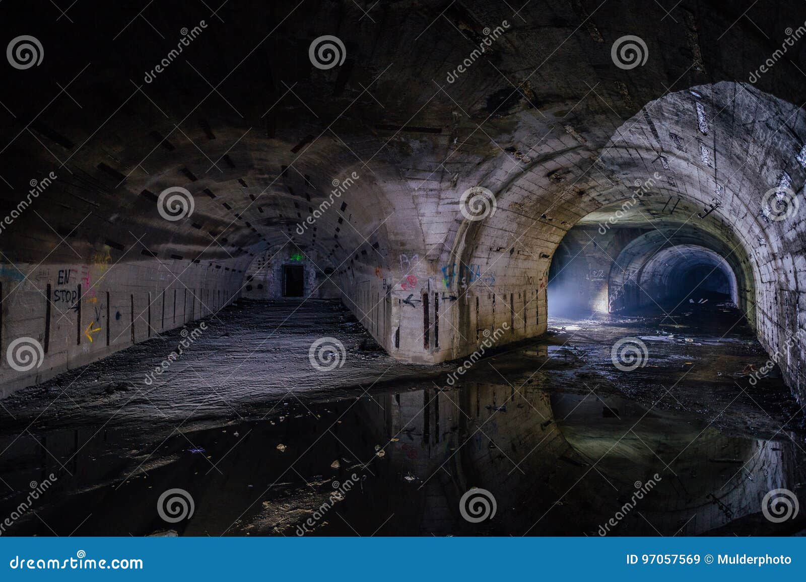 Bifurcate Tunnel at the Object 221, Abandoned Soviet Bunker, Reserve ...