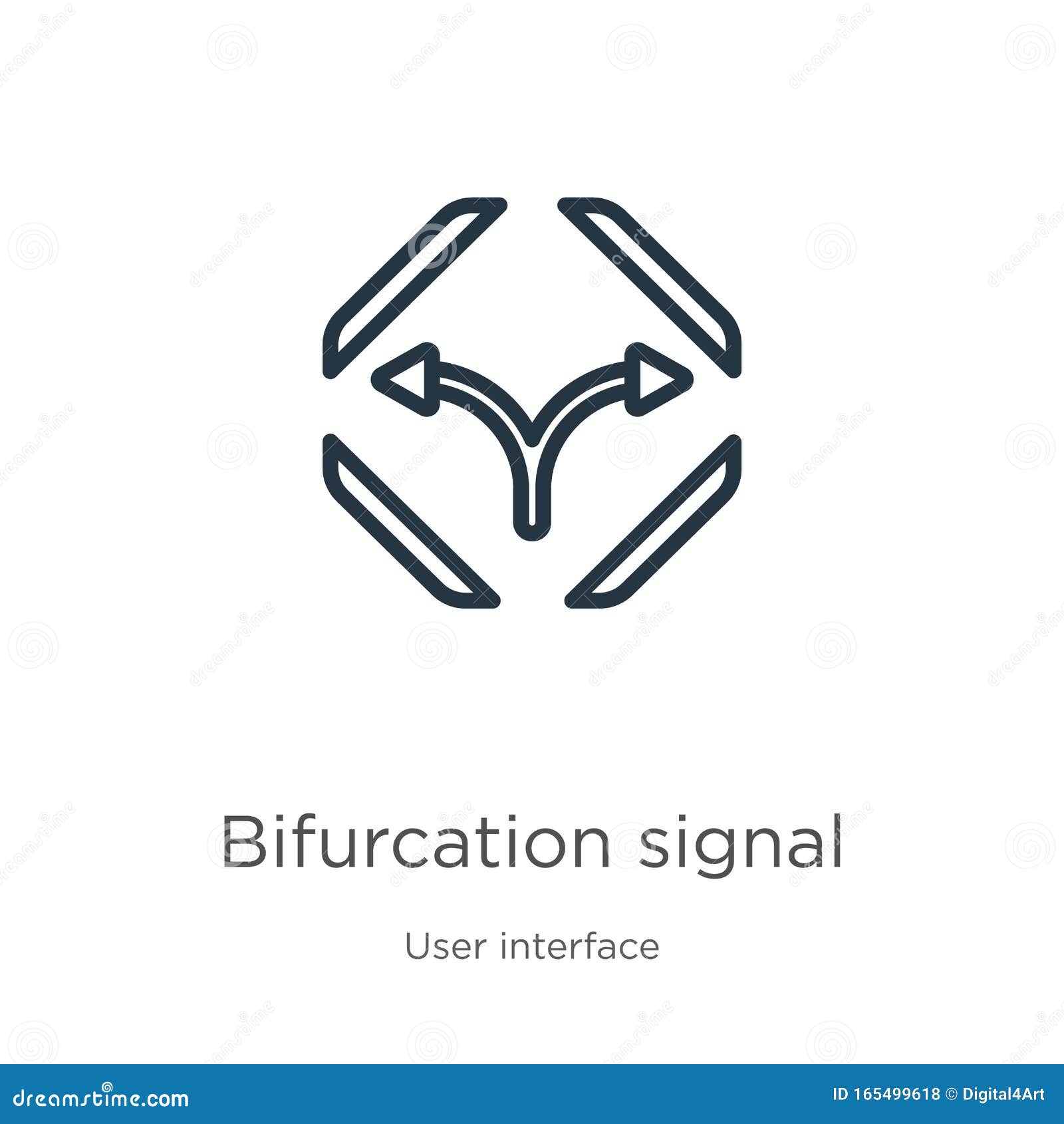 Bifurcation Signal Vector Icon On White Background. Flat Vector ...