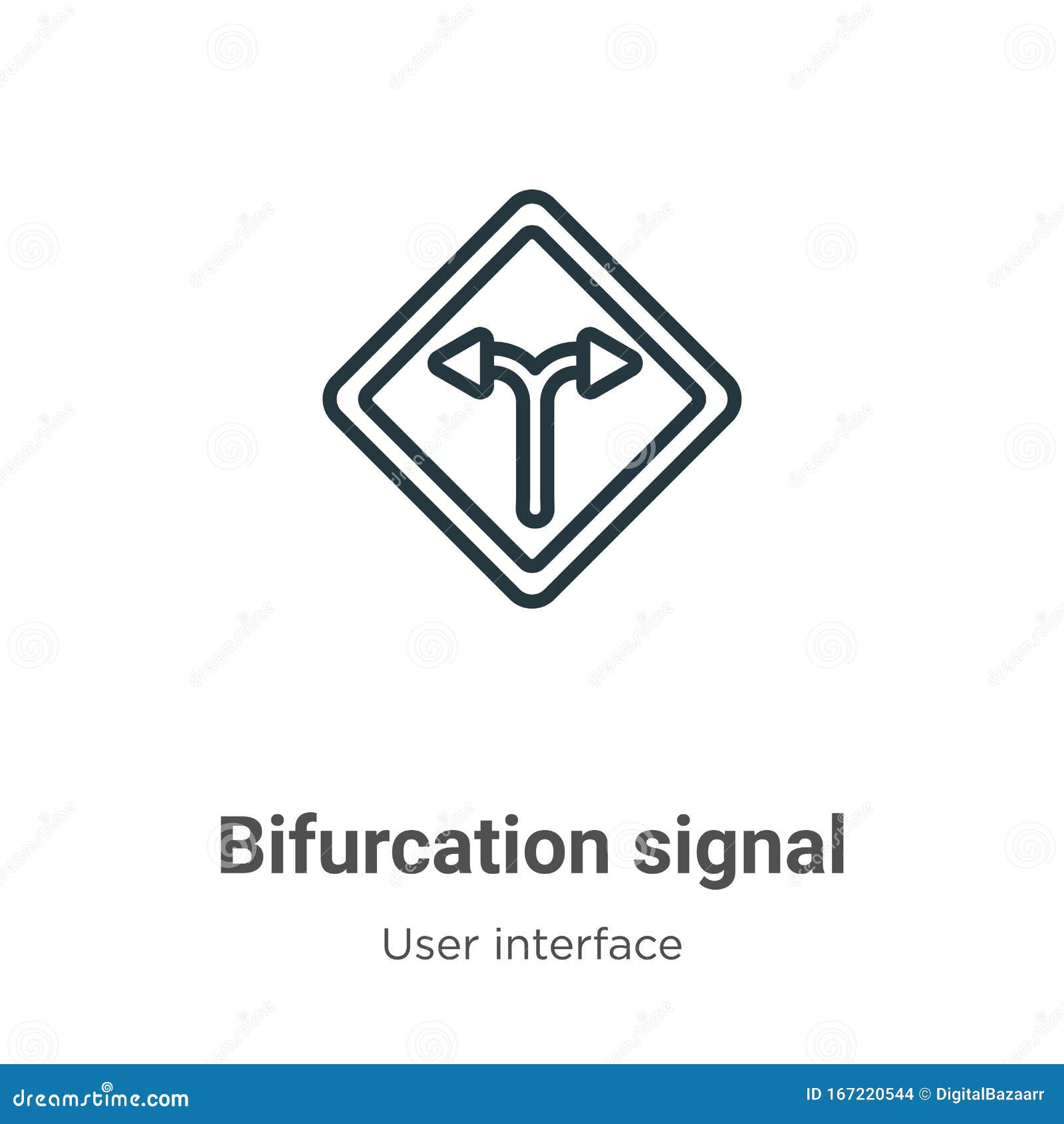 Outline Bifurcation Vector Icon. Isolated Black Simple Line Element ...
