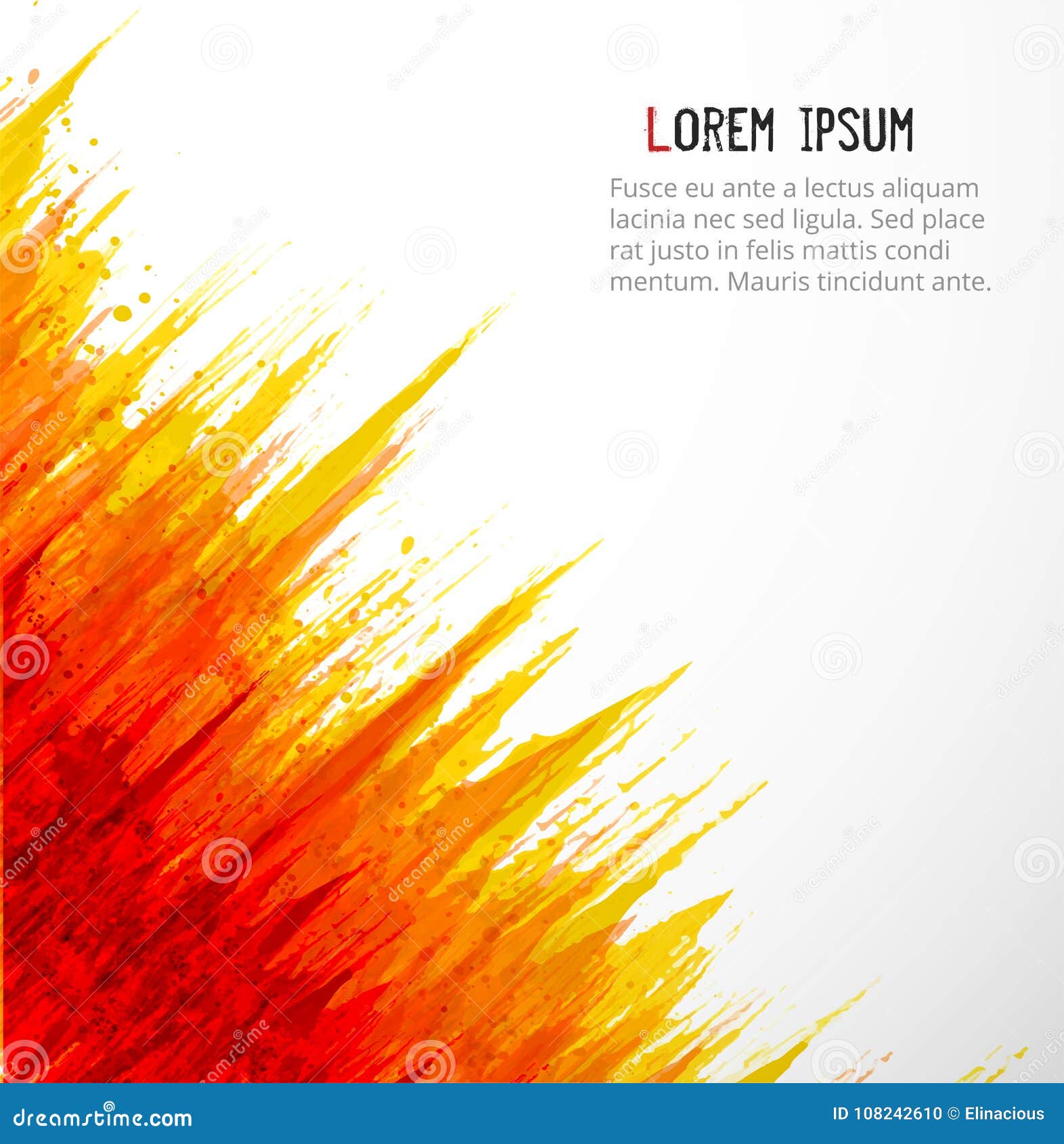 Big Grunge Splash with Fire on White Background. Vector Illustration ...
