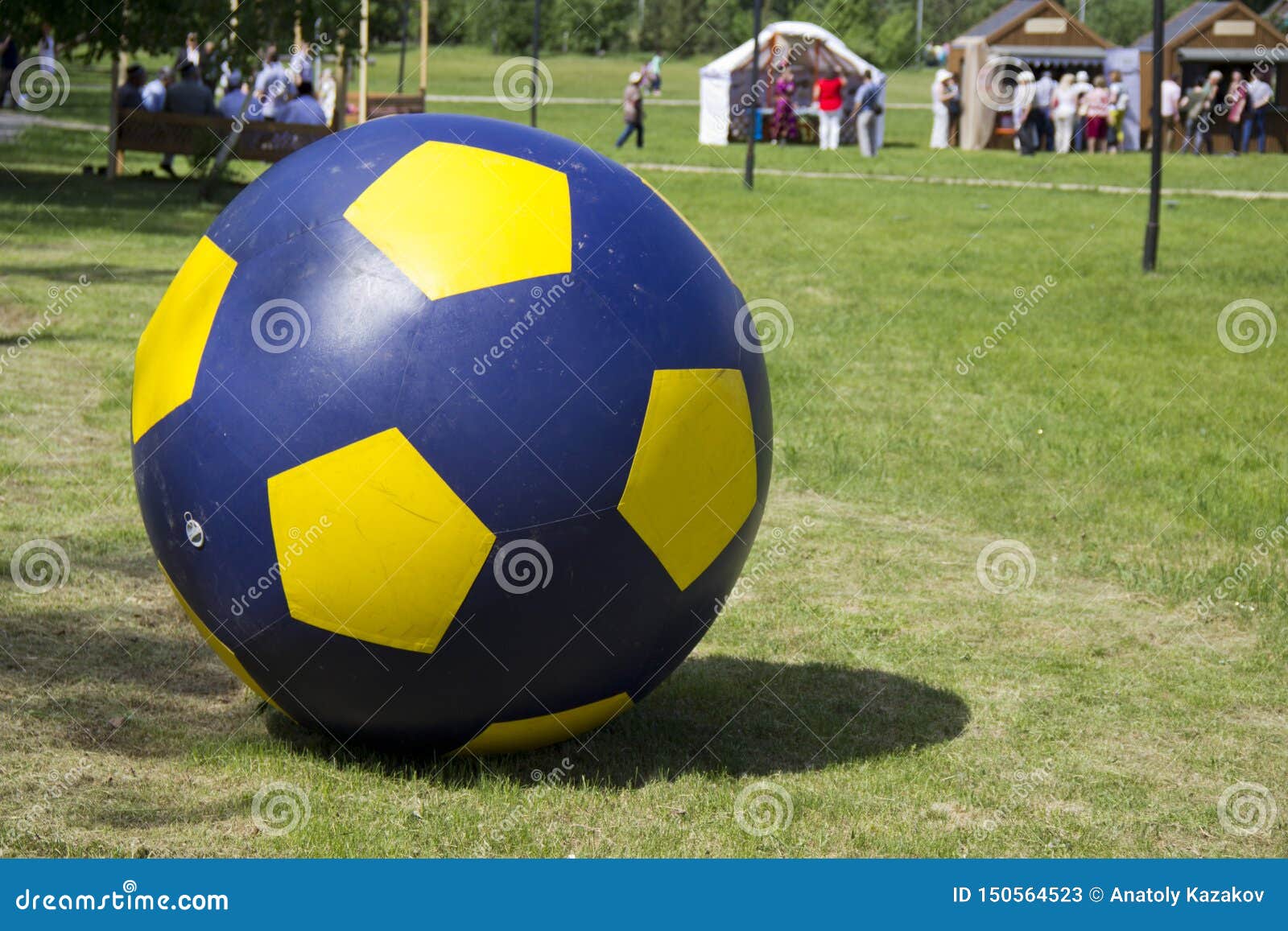 Big Air Soccer Ball on the Lawn Stock Image - Image of childlike, child ...