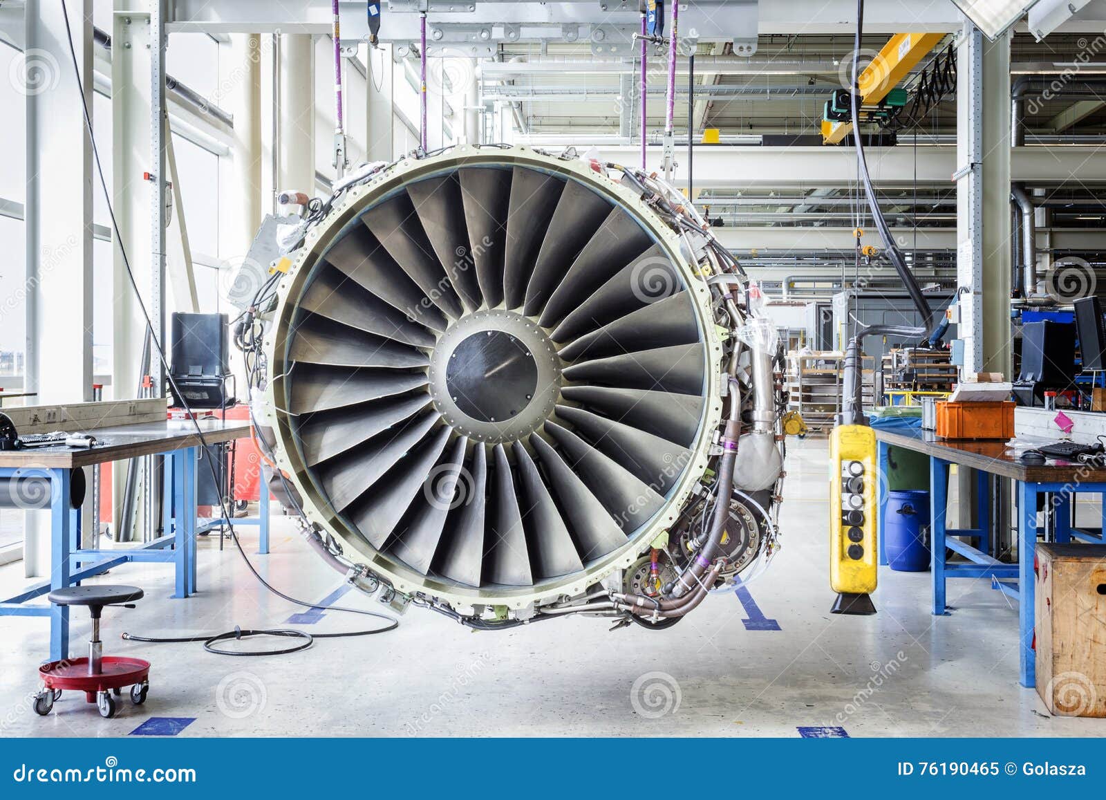 Big Airplane Engine during Maintenance Stock Image - Image of check ...