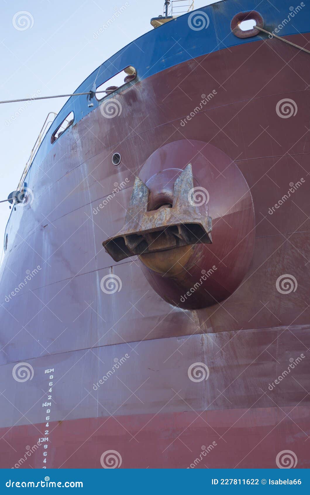 Big Anchor on a Cargo Ship and Scale for Measuring the Depth of Draft ...