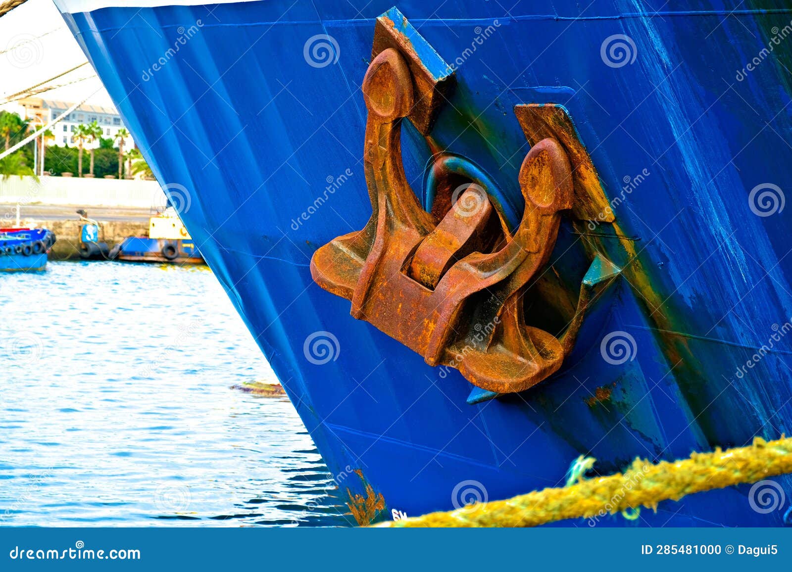A Big Anchor on a Big Commercial Ship Stock Photo - Image of dock ...