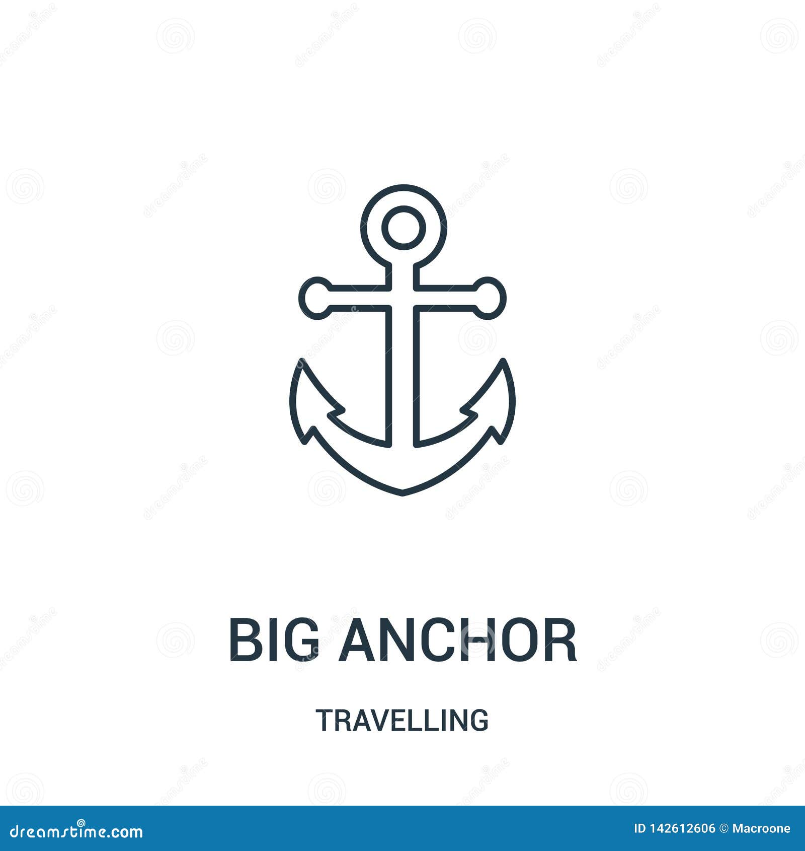 Big Anchor Icon Vector from Travelling Collection. Thin Line Big Anchor ...