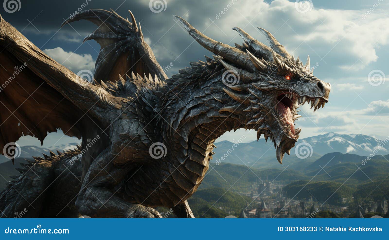 Big angry dragon stock image. Image of angry, imagination - 303168233