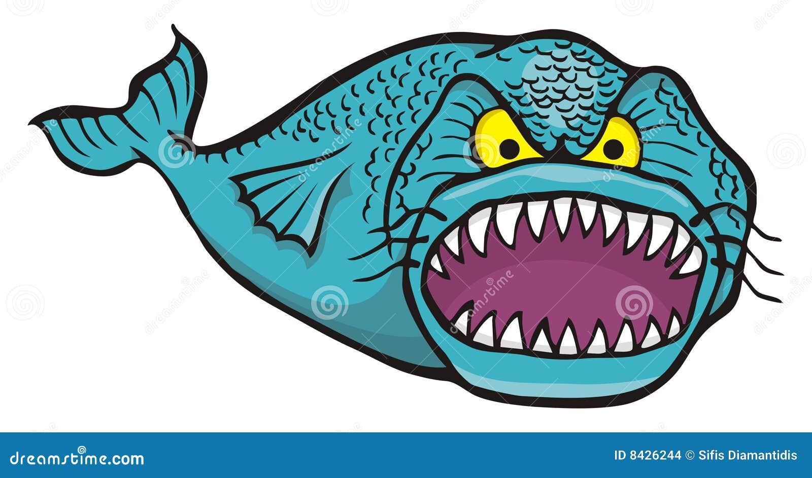 Angry Fish Cartoon Vector Illustration | CartoonDealer.com #35986172