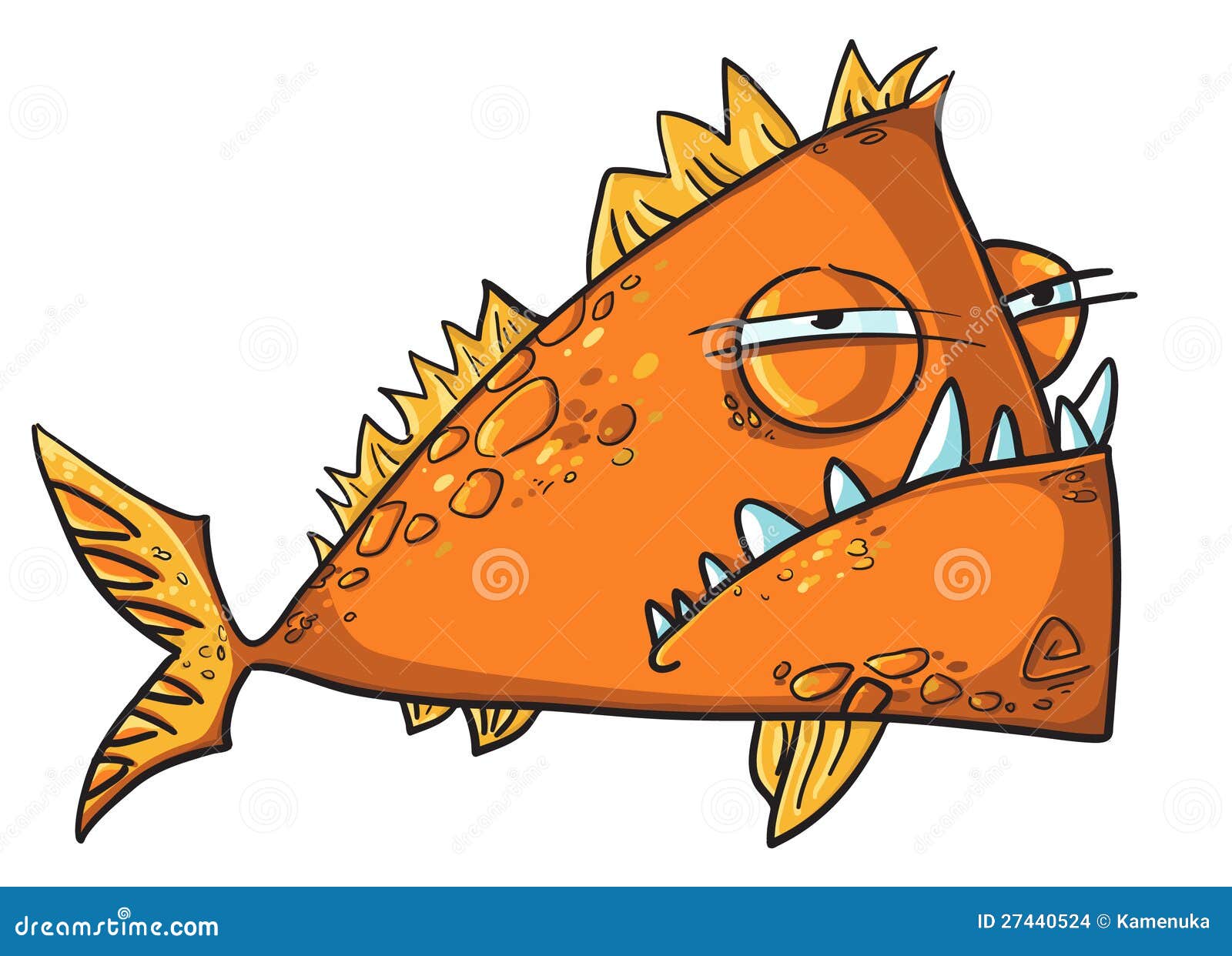 Big angry fish cartoon stock vector. Illustration of slit - 27440524