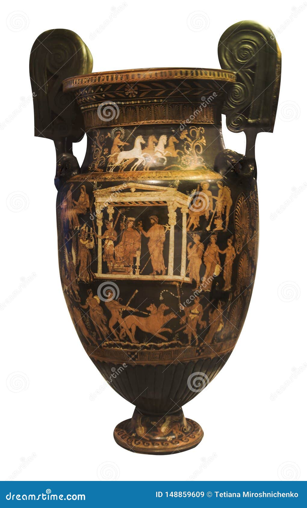 Antique Greek Ceramic Amphora with Two Handles Stock Image - Image of ...
