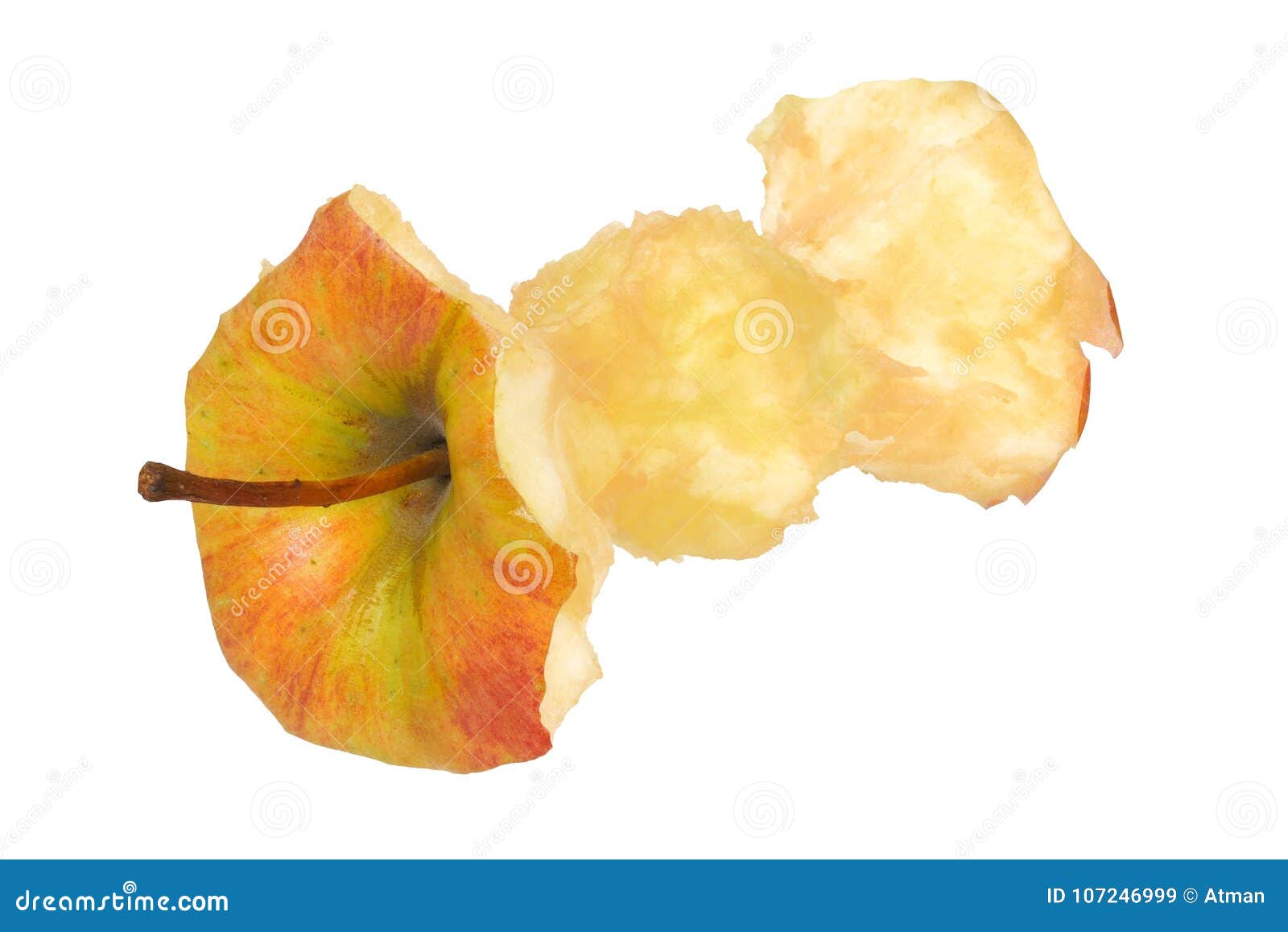 Apple core on white stock image. Image of garbage, vitamins - 107246999
