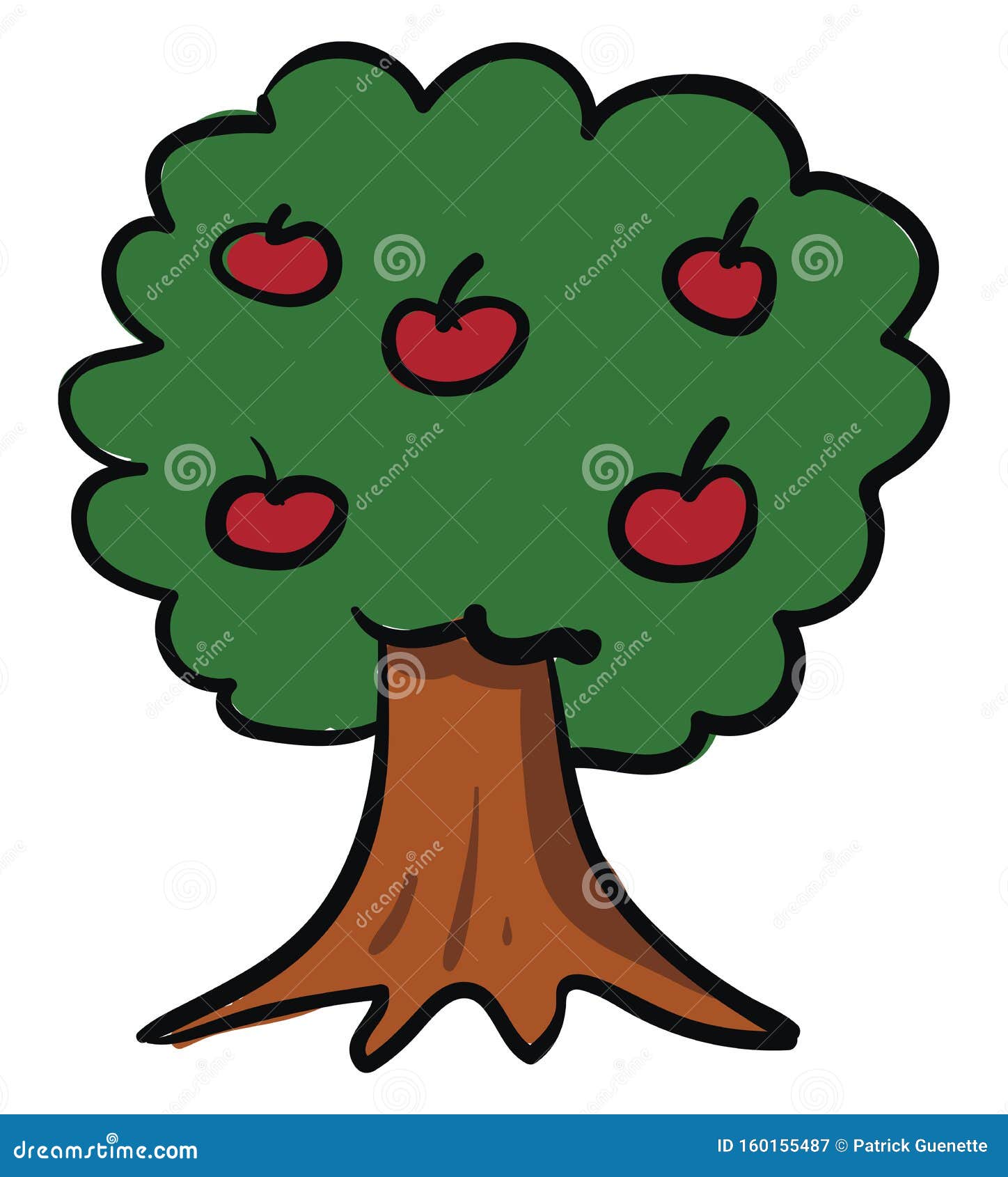 A Big Apple Tree Vector or Color Illustration Stock Vector ...