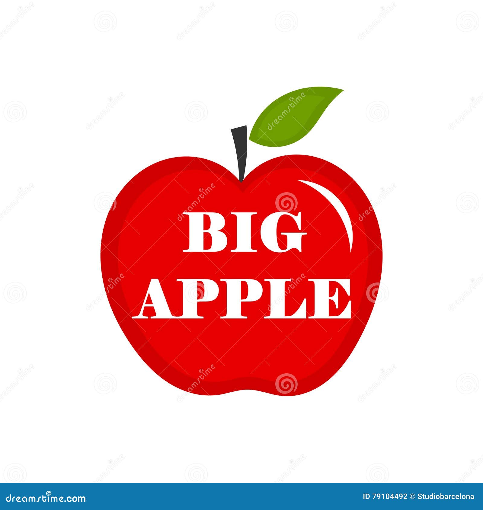Big Apple. Vector Illustration Stock Vector - Illustration of glossy ...