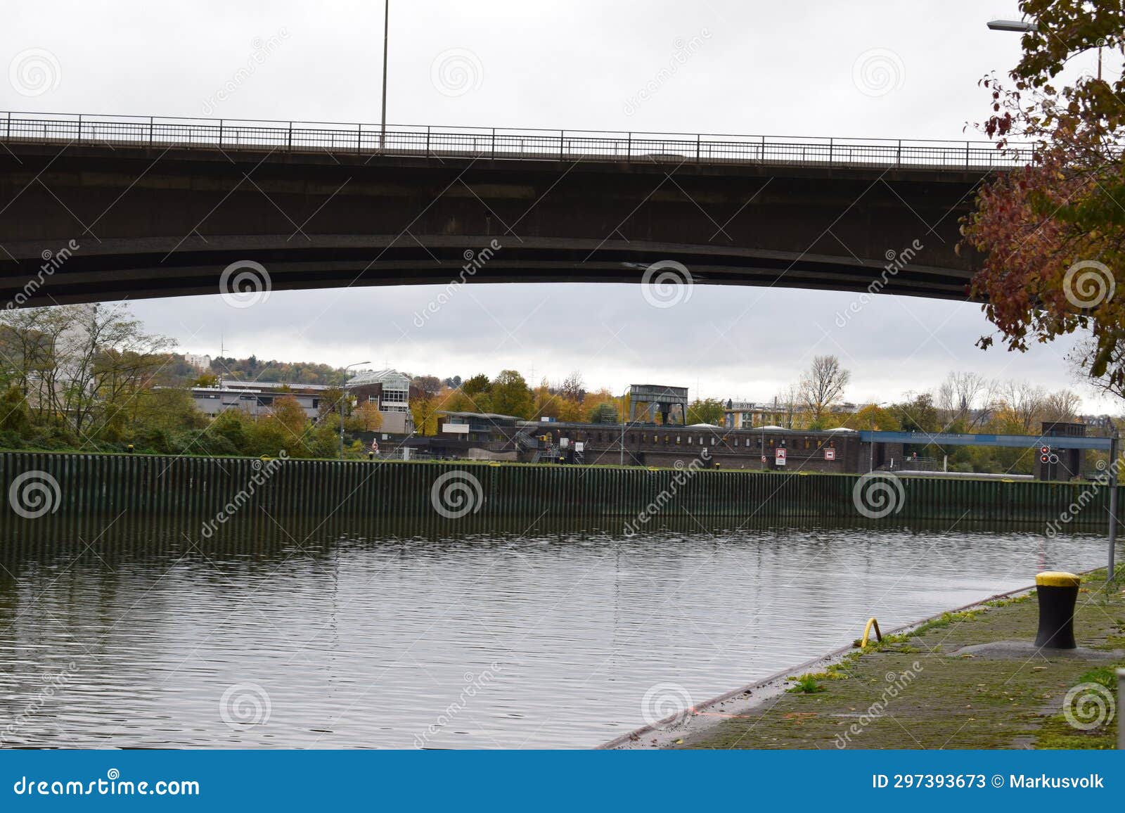 Big Arch Bridge with a River Lock in Background Stock Image - Image of ...