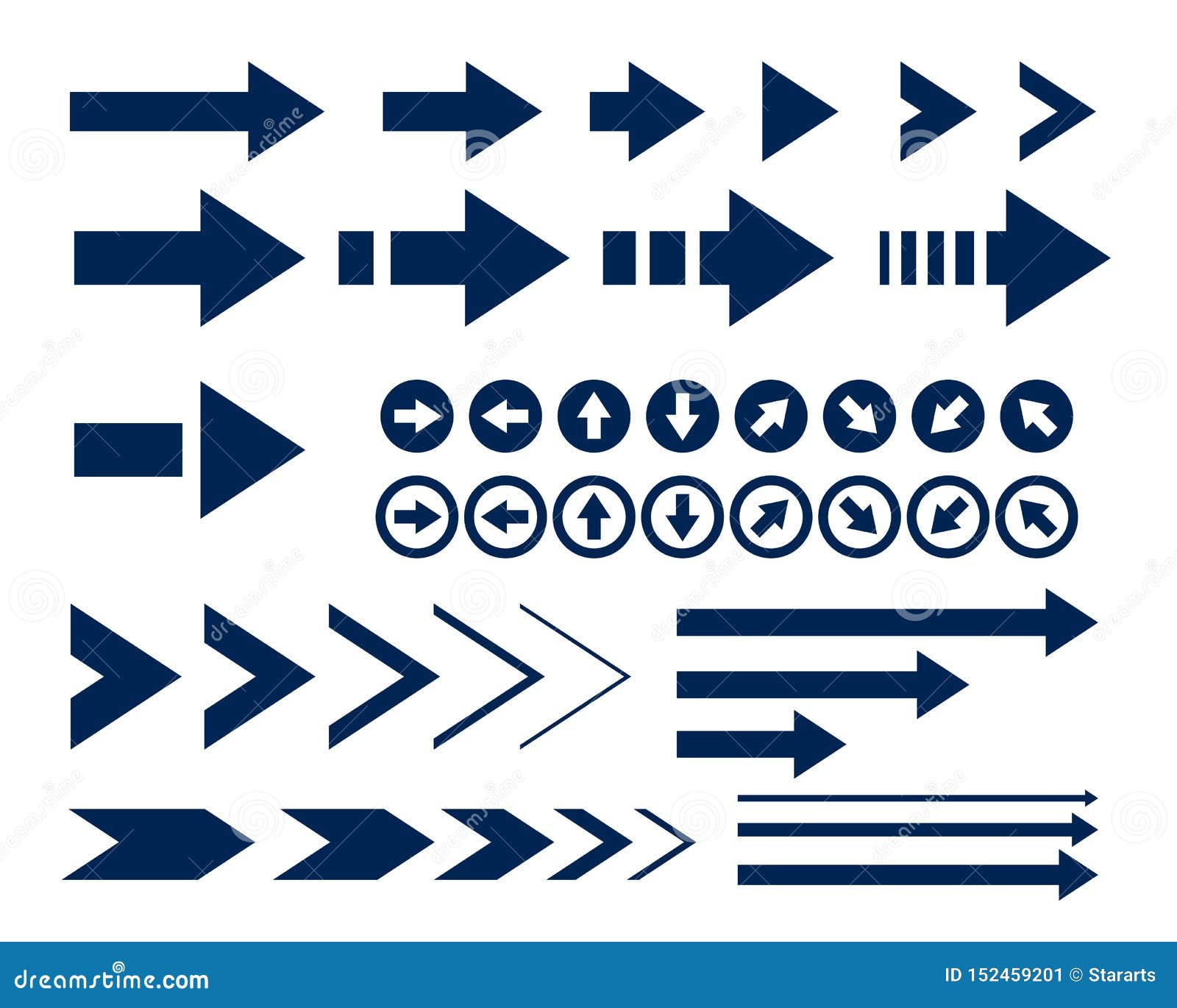 Big Arrow Icons Set Collection Stock Vector - Illustration of element ...