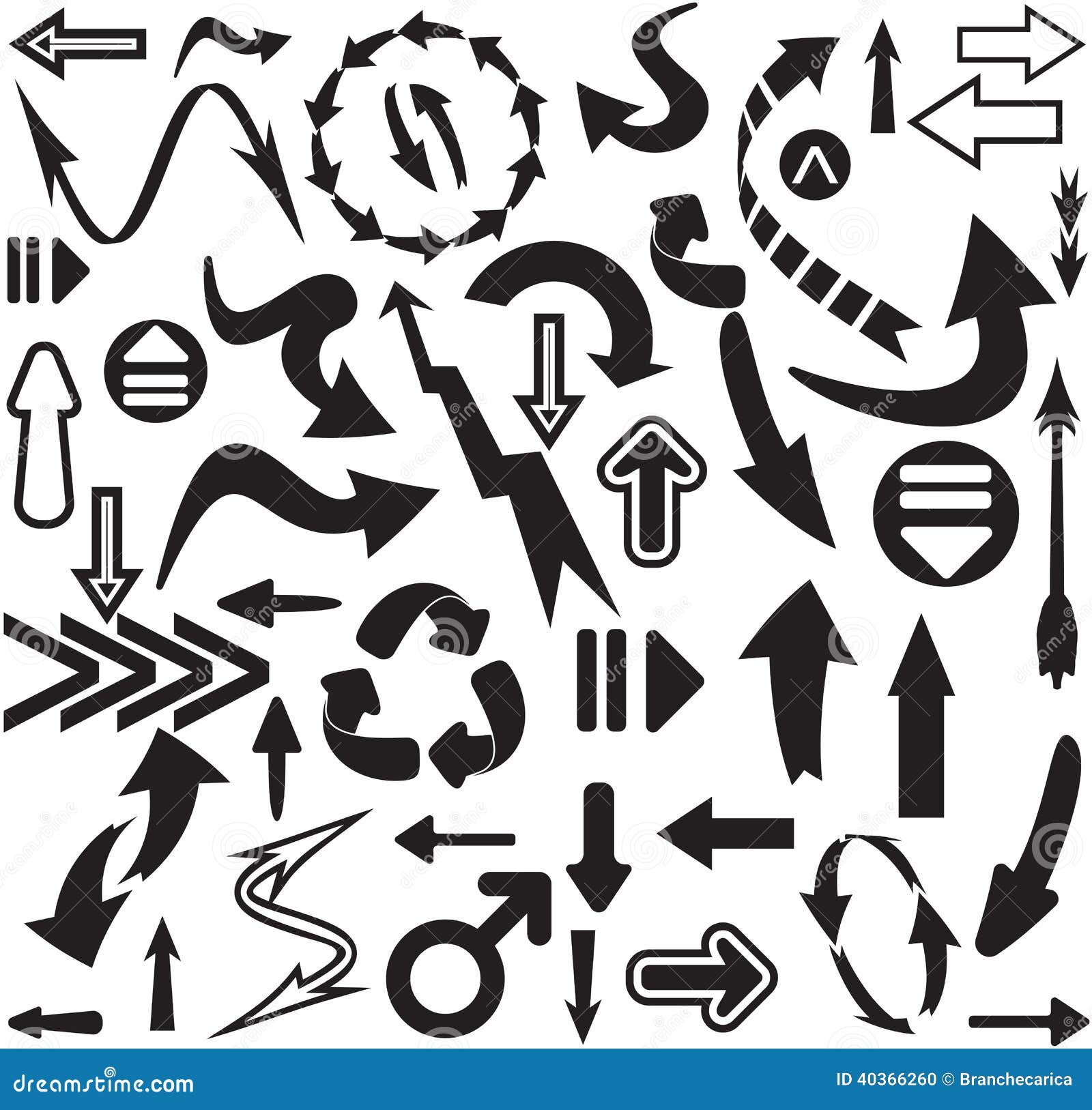 Big arrow set stock vector. Illustration of next, isolated - 40366260