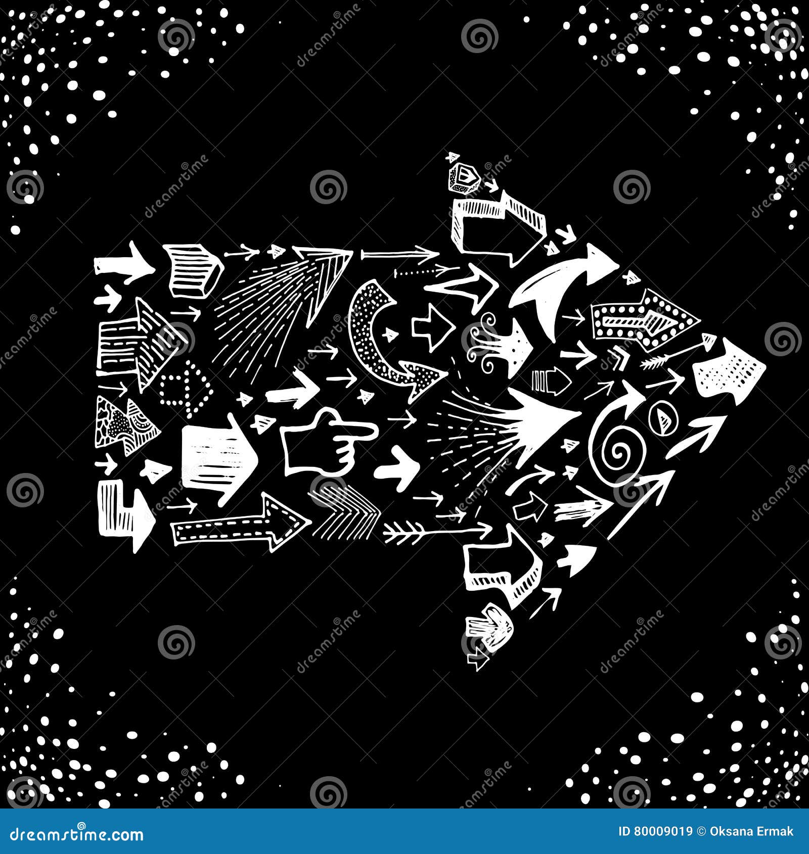 Big Arrow Shape Made with Small Vector Arrows Stock Vector ...