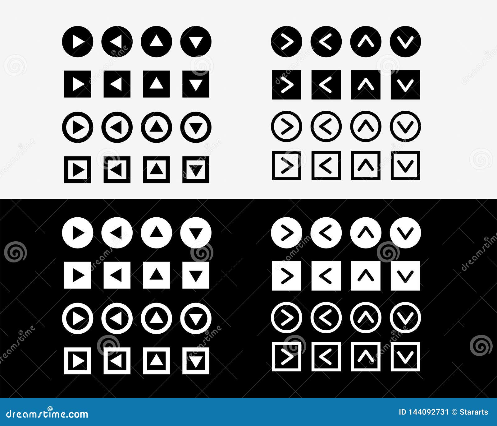Big arrow sign icons set stock vector. Illustration of download - 144092731