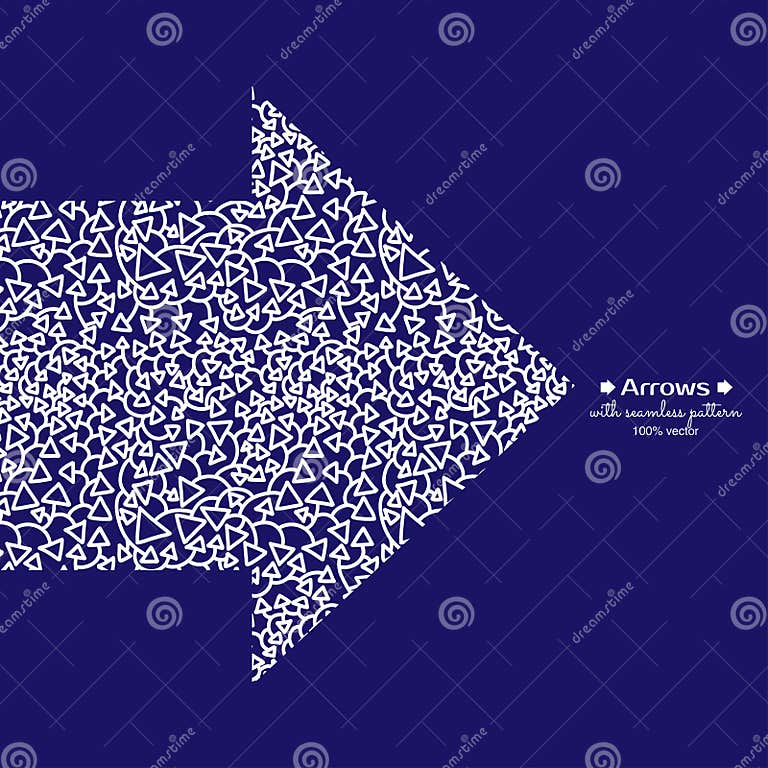 Big Arrow with Small Arrows Pattern and Text. Stock Vector ...