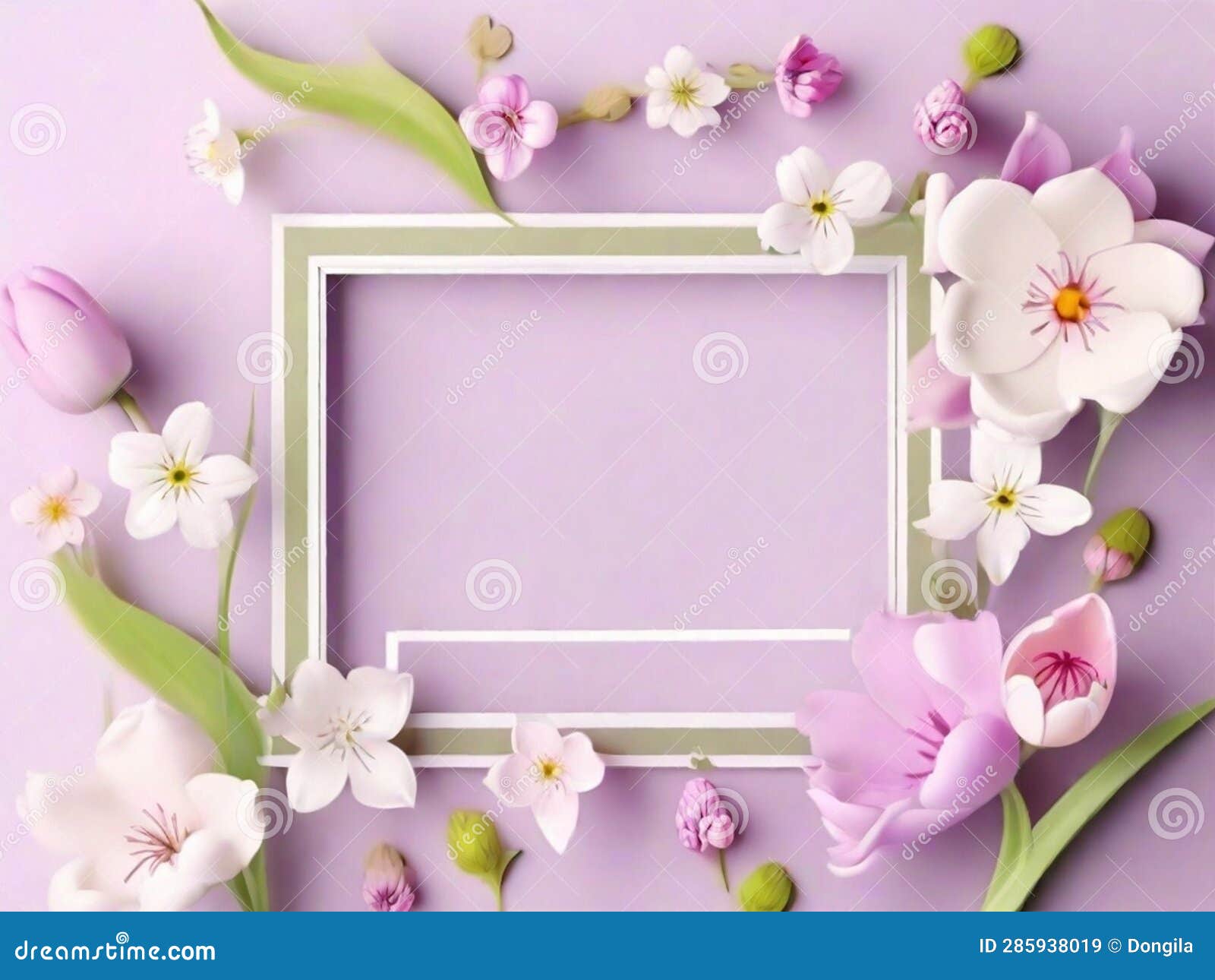 Big Art Spring Flowers Frame Background,generative Ai Stock ...
