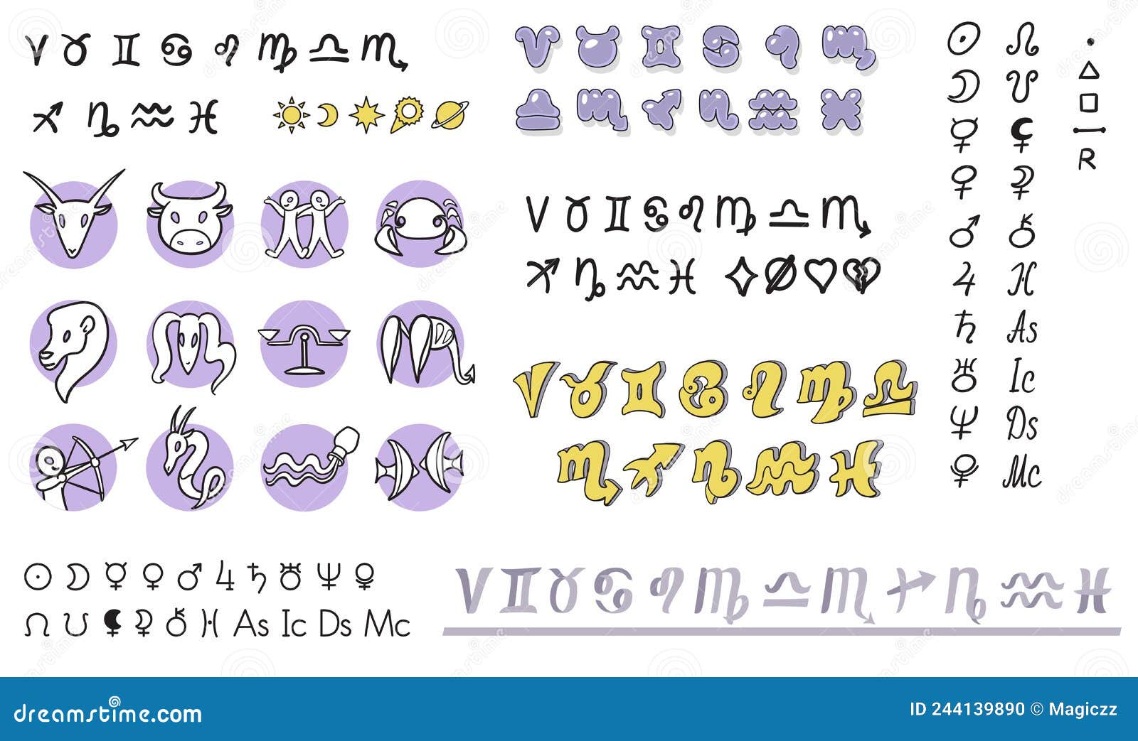 Astro Signs Buttons Vector Illustration | CartoonDealer.com #14024826