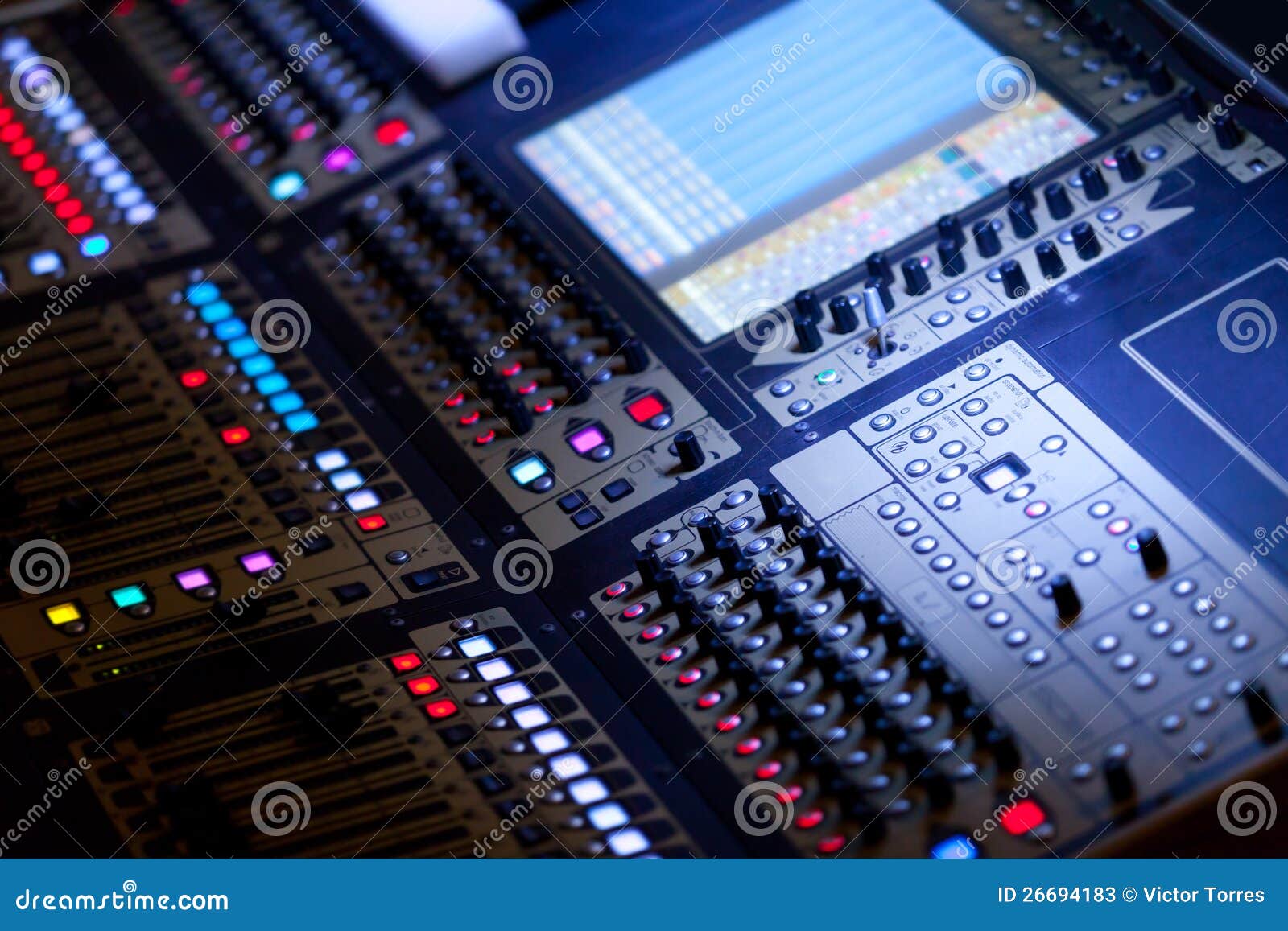 Big Audio Mixing Console stock image. Image of stereo - 26694183