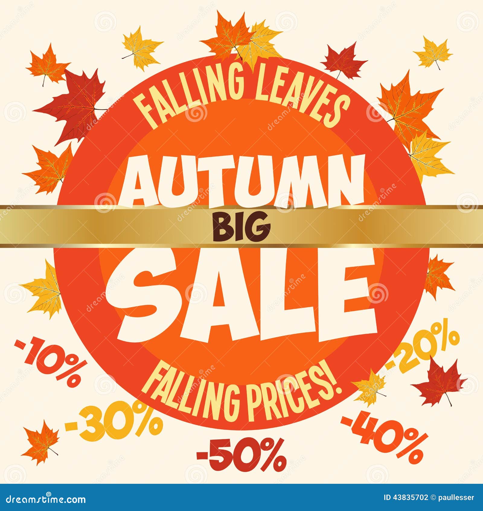 Big autumn sale poster stock vector. Illustration of banner - 43835702