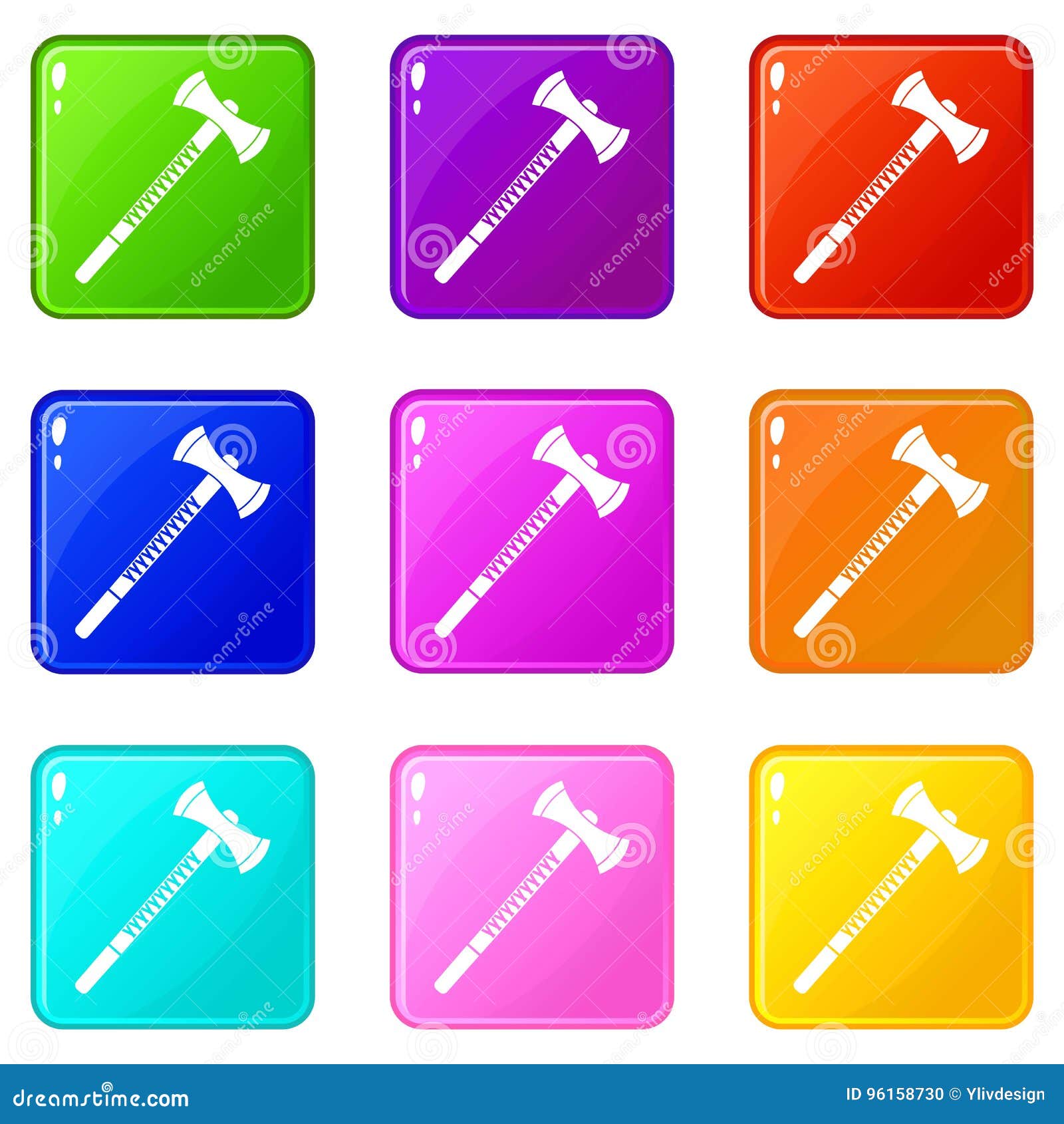 Big ax icons 9 set stock vector. Illustration of simple - 96158730