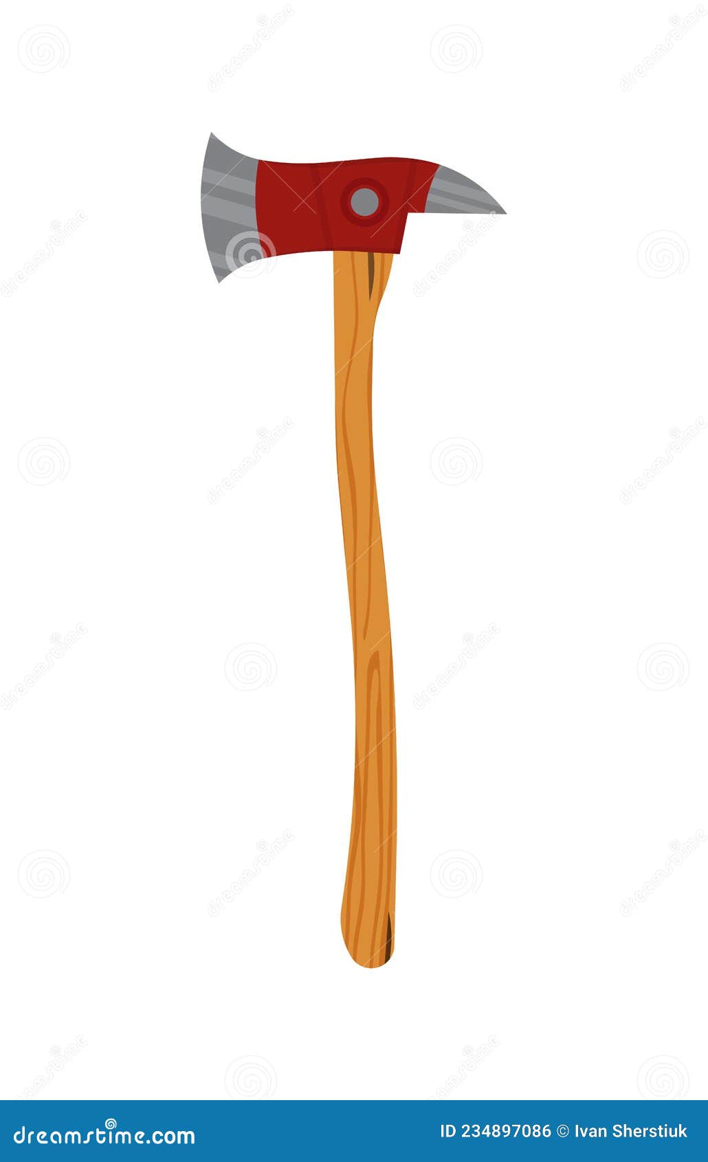 Big AXE with a Red Handle, Illustration, Vector on a White Background ...