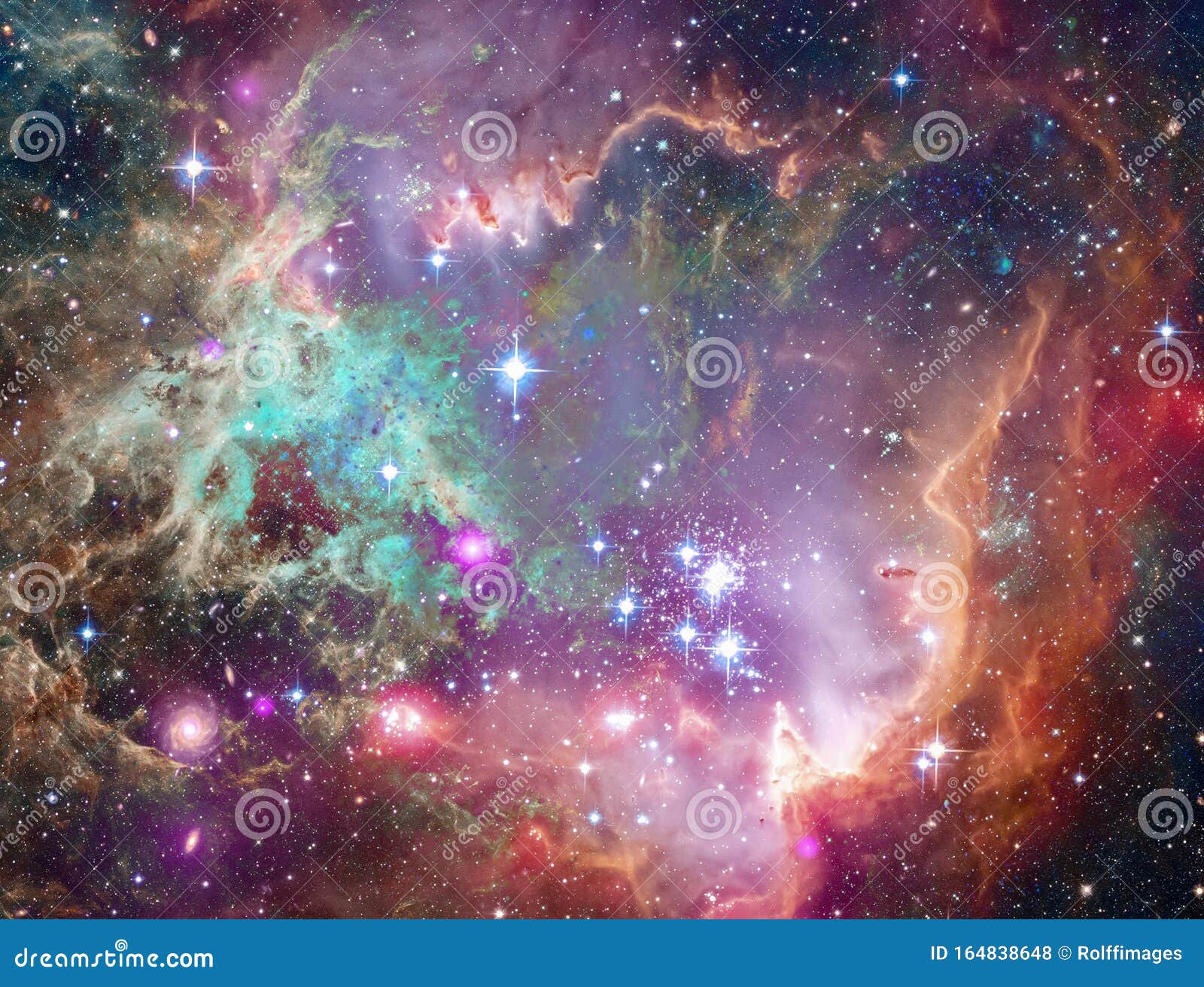 Big Babies in the Rosette Nebula Stock Illustration - Illustration of ...