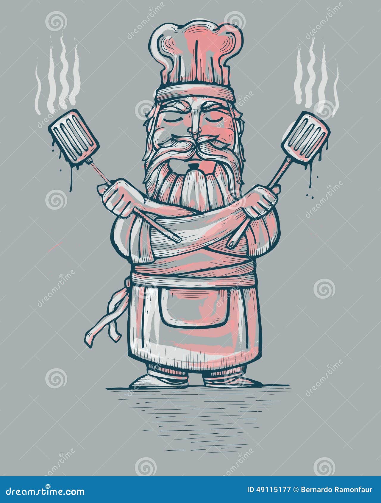 Big bad chef stock vector. Illustration of drawn, drawing - 49115177