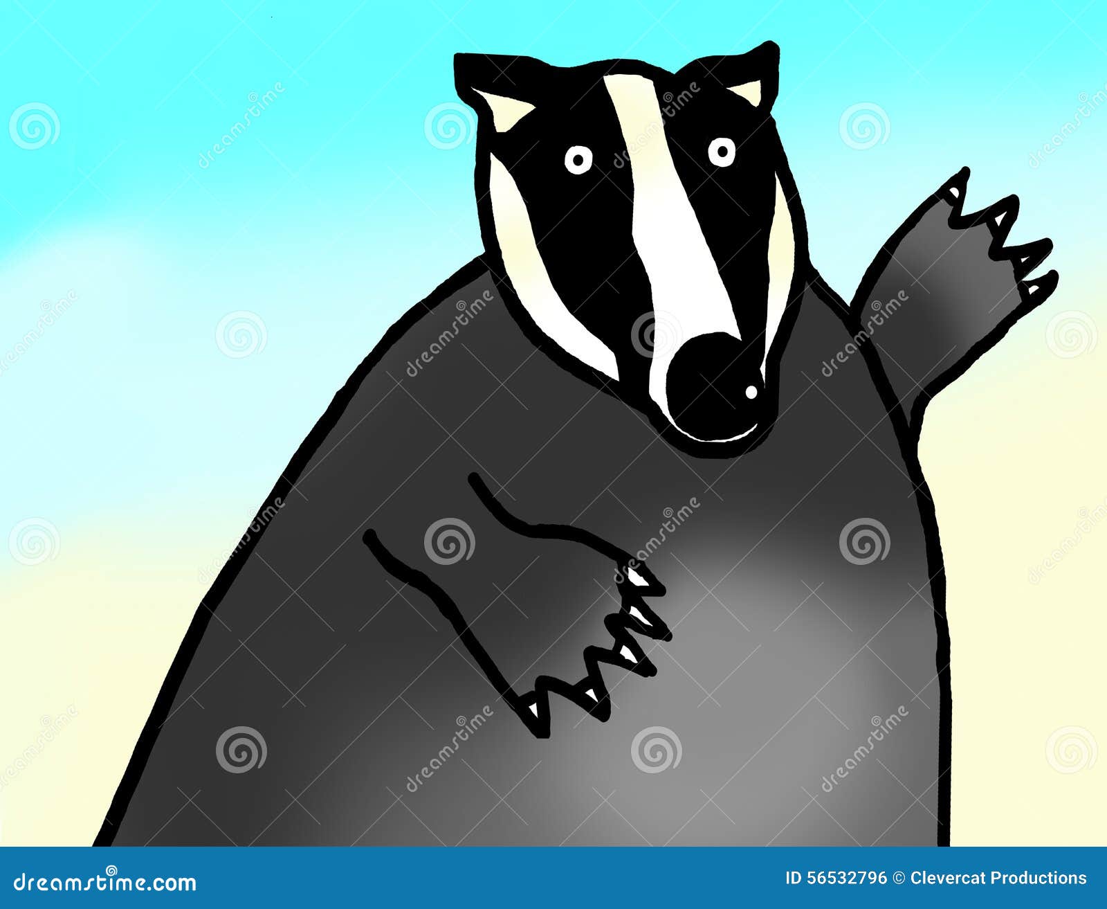 Large badger standing stock illustration. Illustration of woodland ...