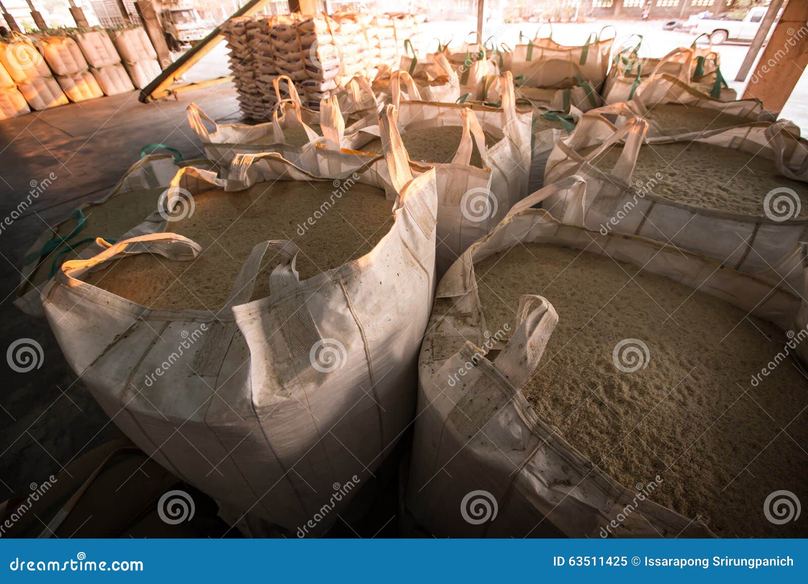 Big bag containing rice stock image. Image of construction - 63511425