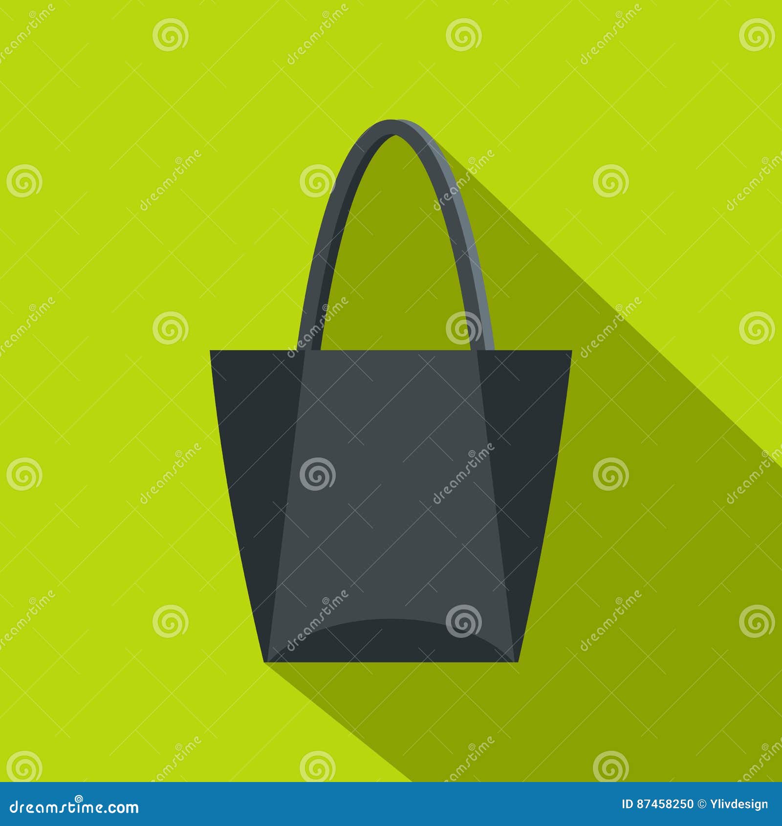 Big bag icon, flat style stock vector. Illustration of glamour - 87458250