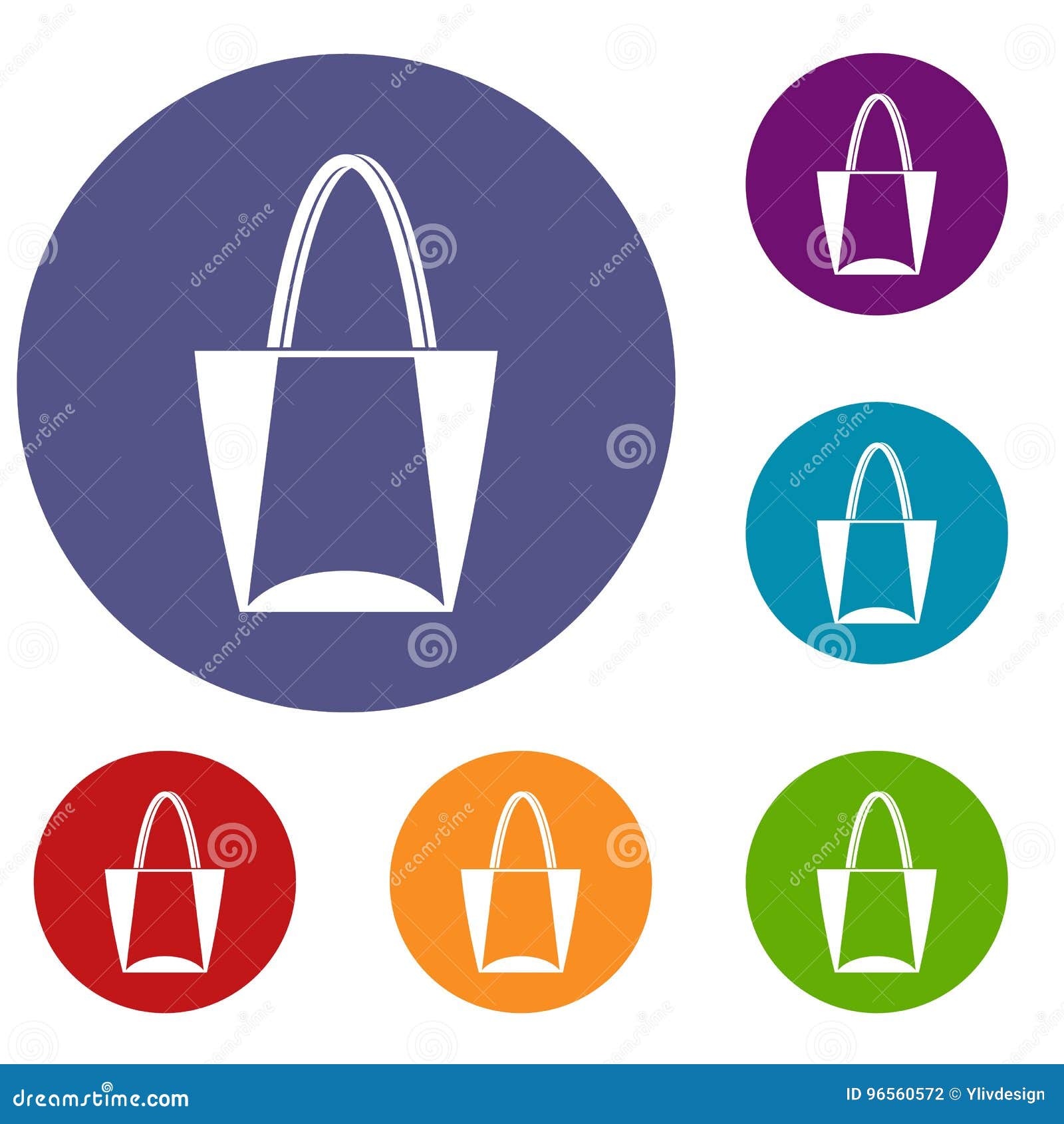 Big bag icons set stock vector. Illustration of object - 96560572