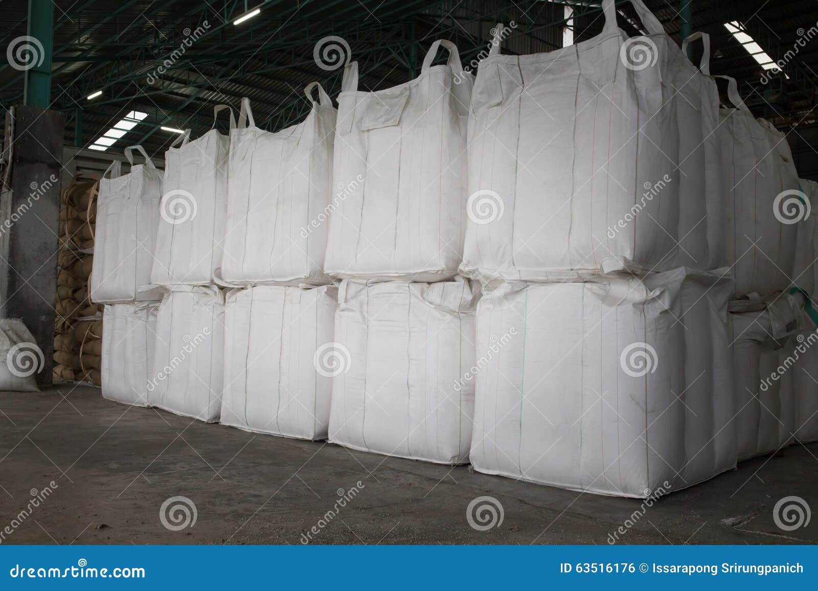 Big Bags that Containing the Rice Stock Photo - Image of bulk ...